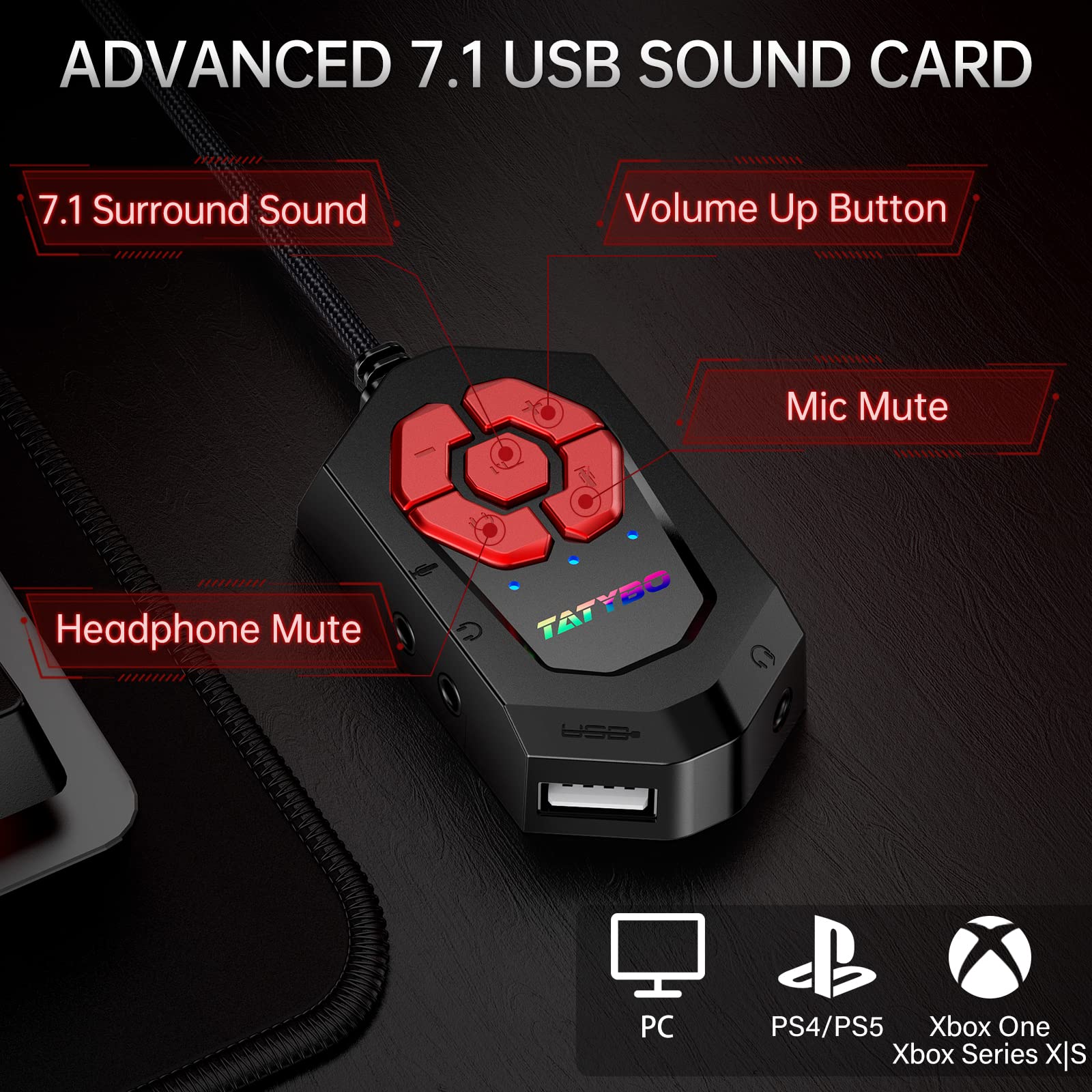 Gaming Headset for PS4 PS5 PC Xbox One, 7.1 Surround Sound PC Headset with Noise Cancelling Mic