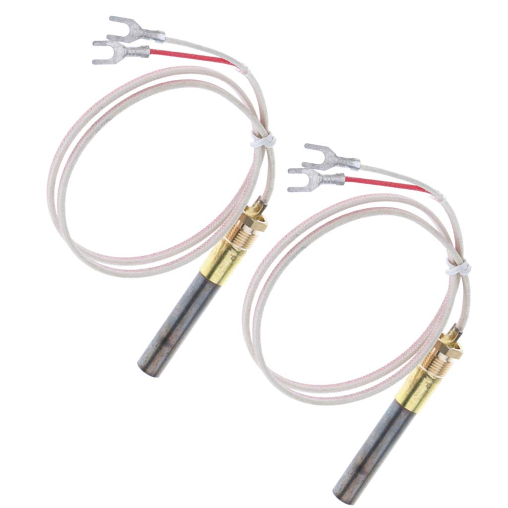 Gazechimp 2 Pcs 24 Inch Millivolt Thermopile Generators Replacement Used Fireplace / / Gas Fryer Cluster Thermocouple