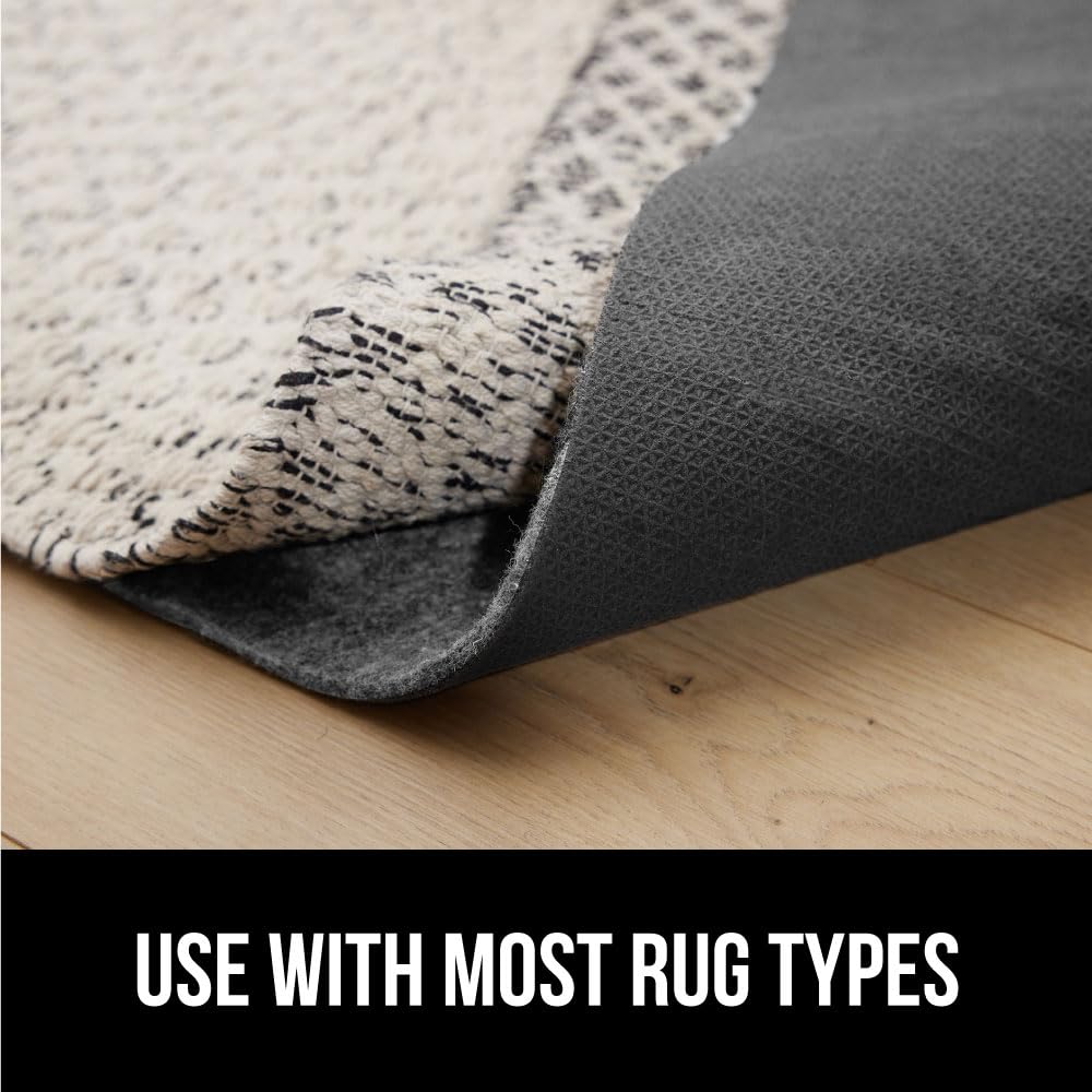 Gorilla Grip Felt and Natural Rubber Stay in Place Slip Resistant Rug Pad, 1/8β Thick, 2x10 FT Protective Padding for Under Area Rugs, Cushioned Gripper Pads, Carpet Runners Hardwood Floors Protection