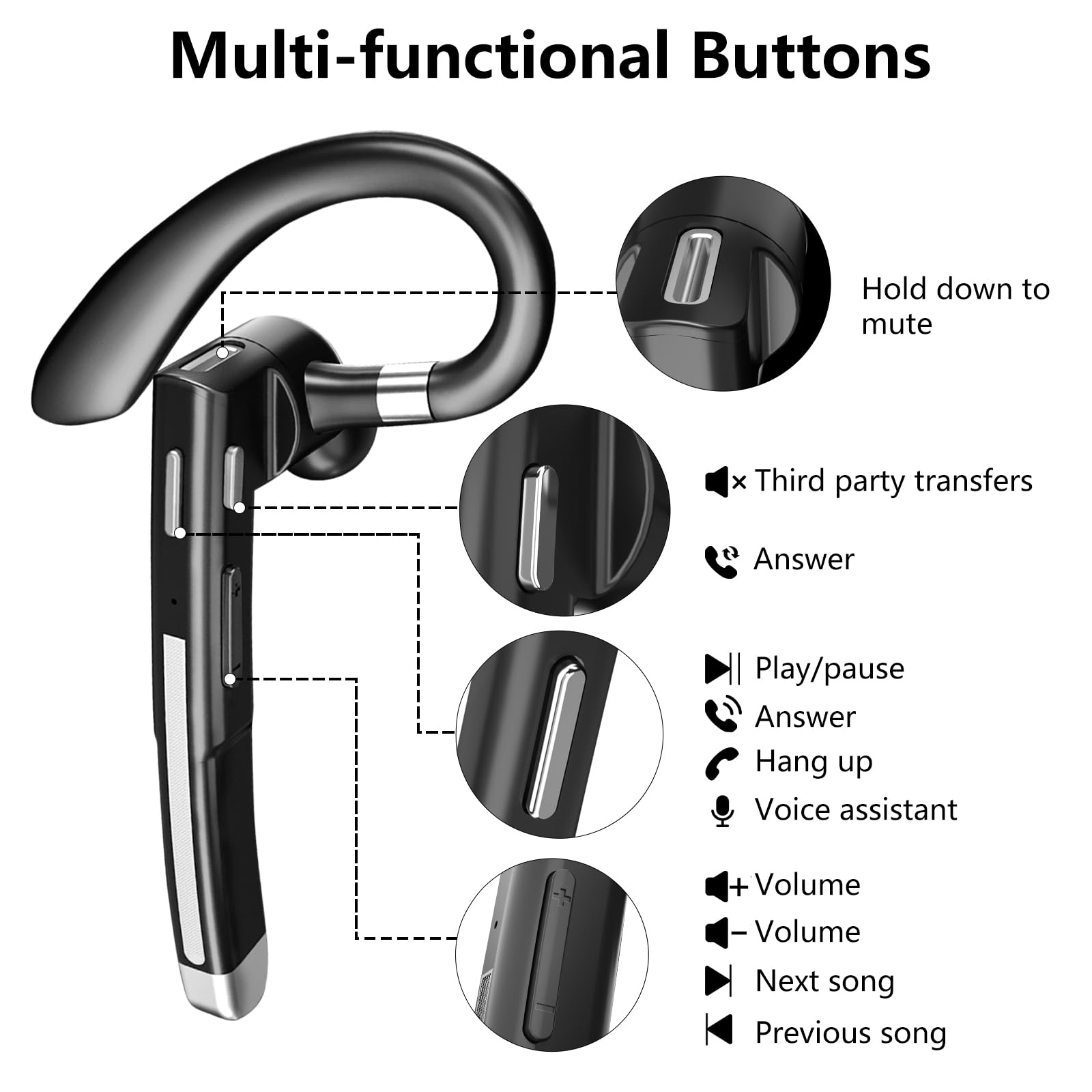 GOSCIEN Wireless Earbuds, Headphones Wireless Immersive Bass Sound Bluetooth 5.1 Headphones with Noise Cancellation Mic, IPX7 Waterproof Bluetooth Earphone with Charging Case for iPhone/Android