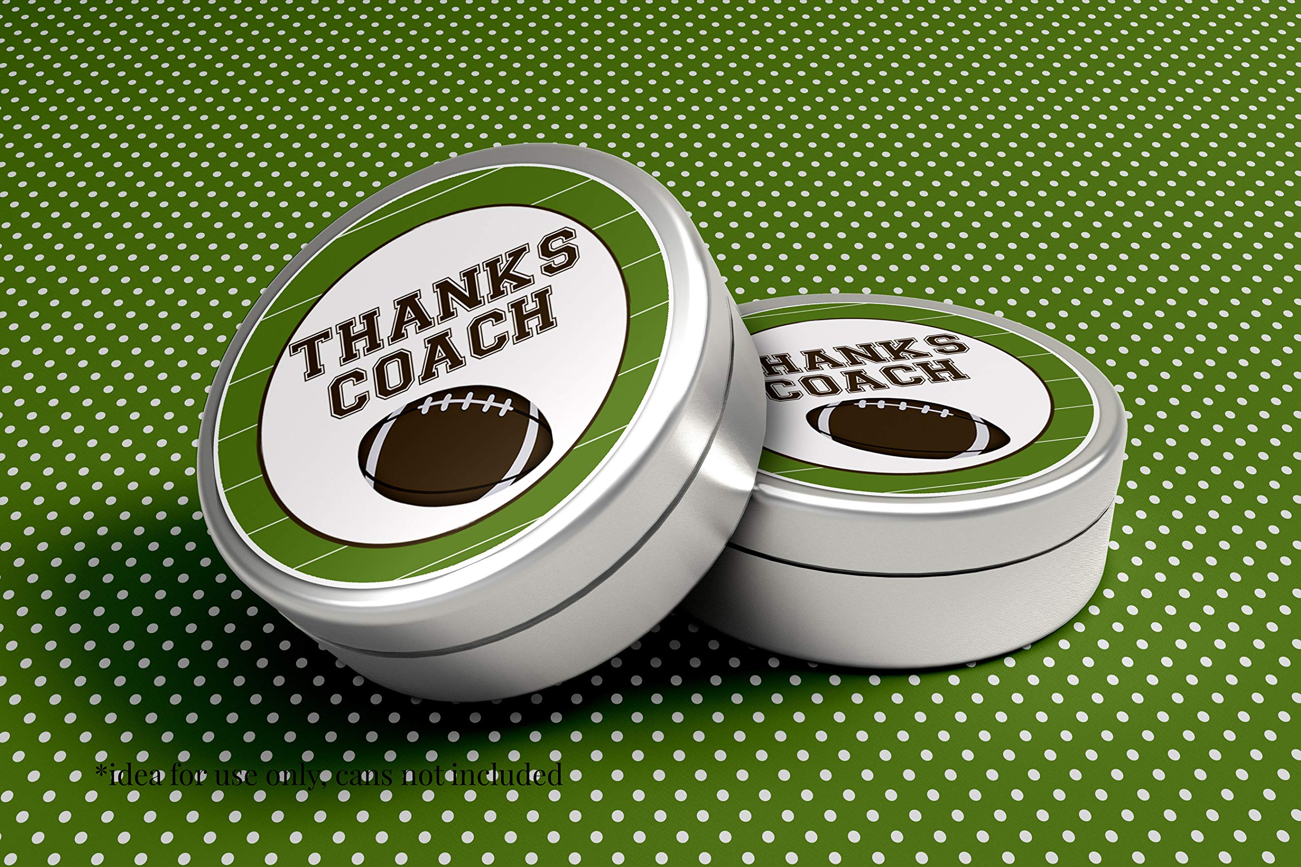 Football Team Coach Appreciation Thank You Sticker Labels, 40 2" Party Circle Stickers by AmandaCreation, Great for Envelope Seals & Gift Bags
