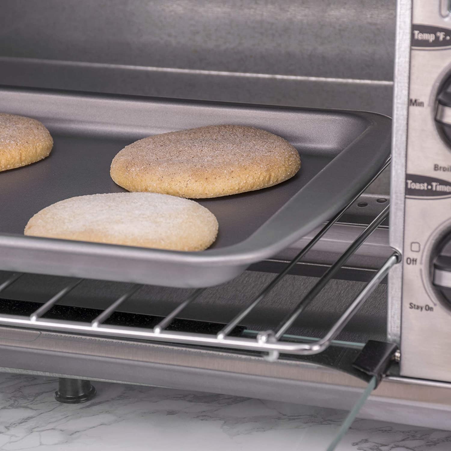 G & S Metal Products Company HG56R OvenStuff Toaster Oven Cookie Baking Pan with Nonstick Cooling Rack, 8.5'' x 6.5'', Gray