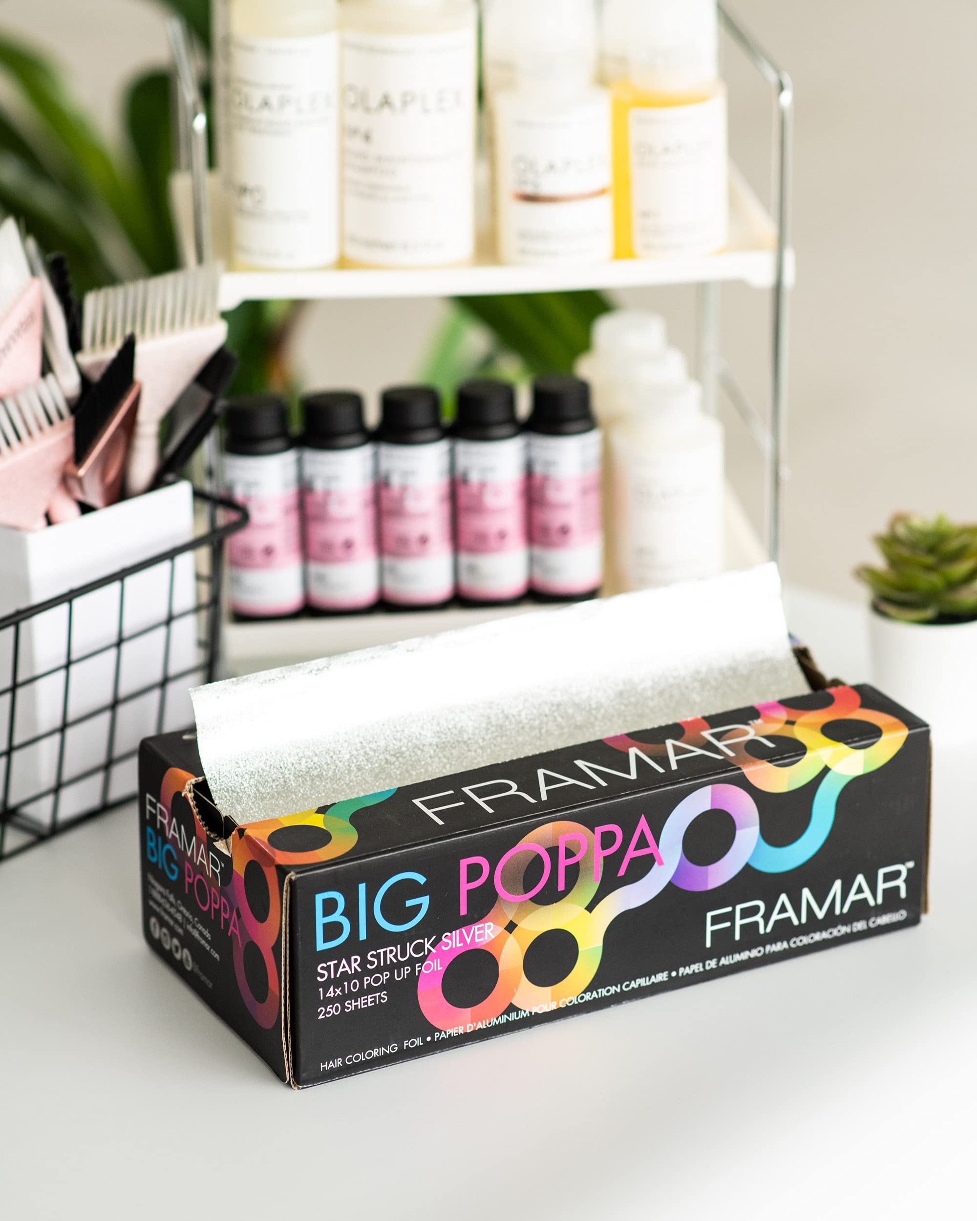 Framar Big Poppa Star Struck Silver Pop Up Hair Foil, Aluminum Foil Sheets, Hair Foils For Highlighting - 250 Foil Sheets β 10x14 inches