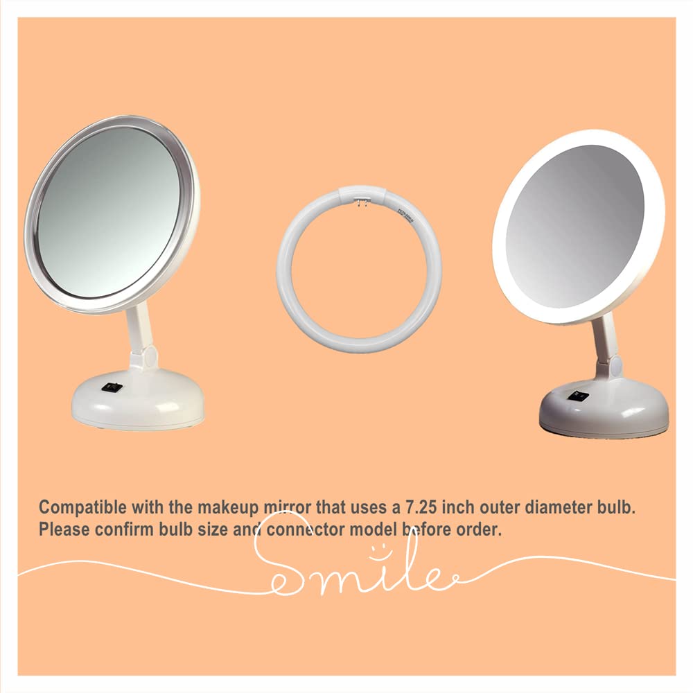 Fluorescent T5 22W Circular Mirror Light Bulb Circline Circular Fluorescent Light Bulb Replacement for Floxite/Zadro/Riato Mirror Bulb Round Bulb Cool Daylight 6500K Base G10q 4pin