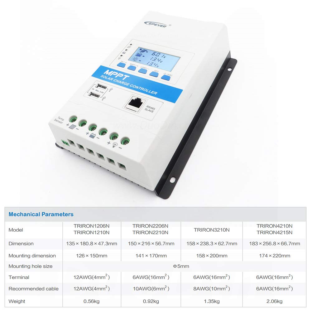Fuhuihe Epsolar Latest 40A Mppt Charge Controller,TRIRON 4210N Intelligent Regulator (Triron4210N)