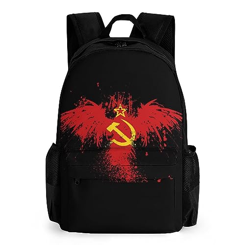 Russia Hammer Flags Hook USSR Sickle Laptop Backpack for Men Women Shoulder Bag Business Work Bag Travel Casual Daypacks