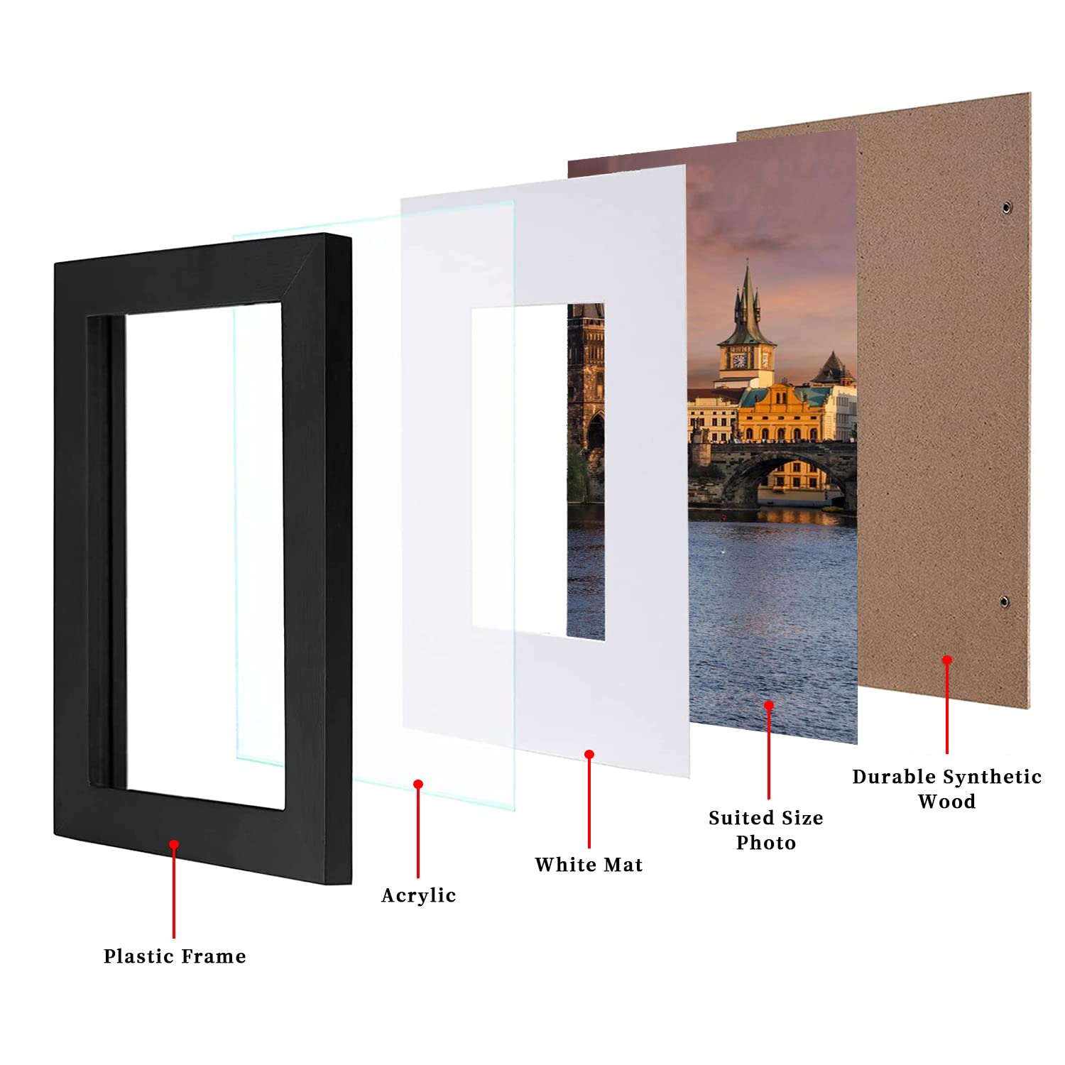 Fsinnsuzi 11x14 Picture Frame Set of 3, Display Pictures 8x10 with Mat or 11x14 Without Mat, Wall Gallery Photo Frames, Black