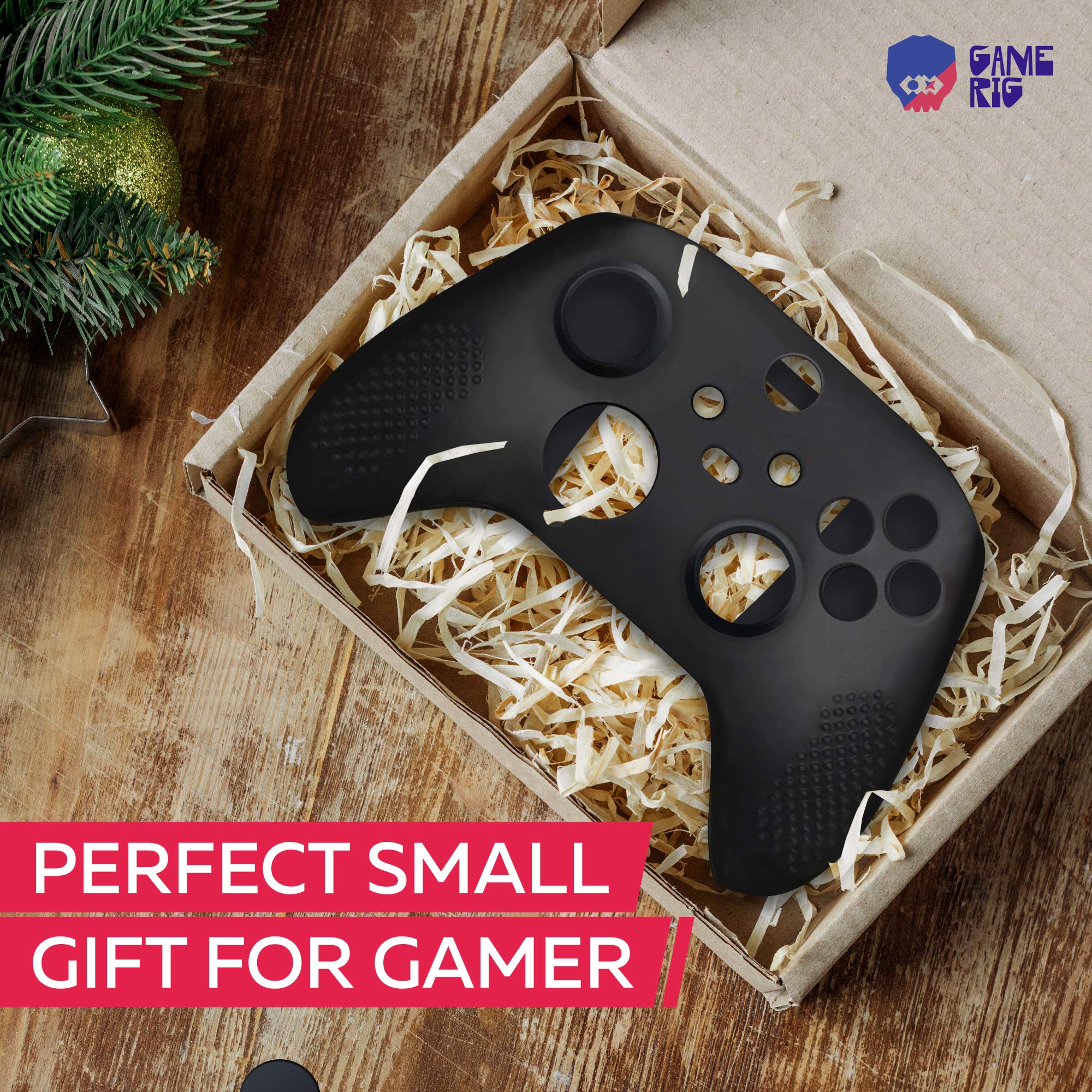 Game Rig Xbox Series X&S Controller Cover Silicon Skin - Anti-Slip 100% Compatible Case - 360 Degree Gamepad Protector Black