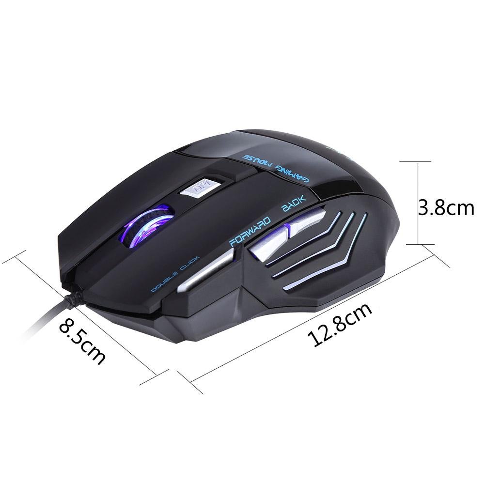 Gaming Mouse Wired,5500 DPI 7 Buttons Colorful Light Emitting Professional Optical Mechanical Wired Ergonomic Optical PC Computer Gaming Mice