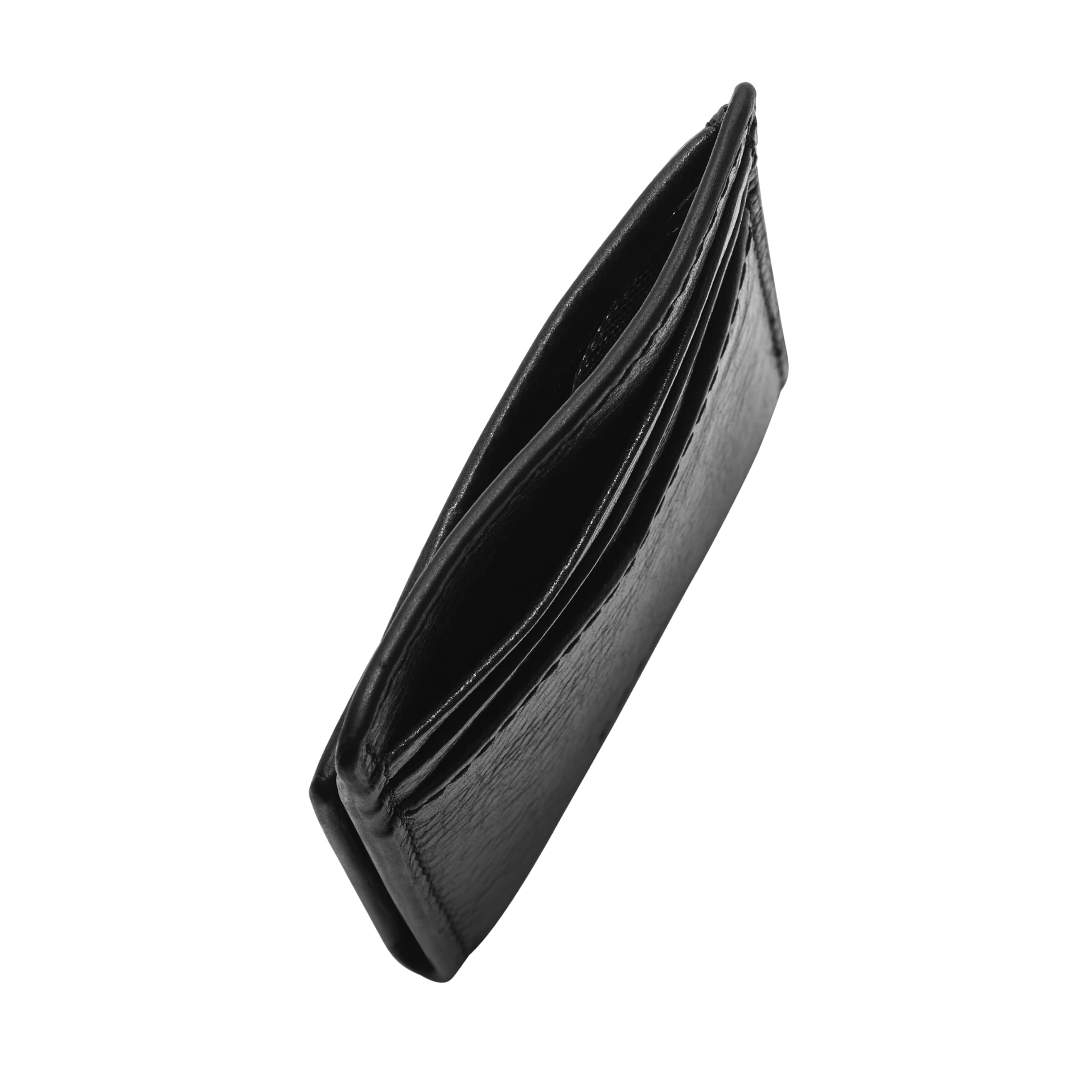 Fossil Men's Neel Leather Magnetic Card Case with Money Clip Wallet, Black, (Model: ML3691001)