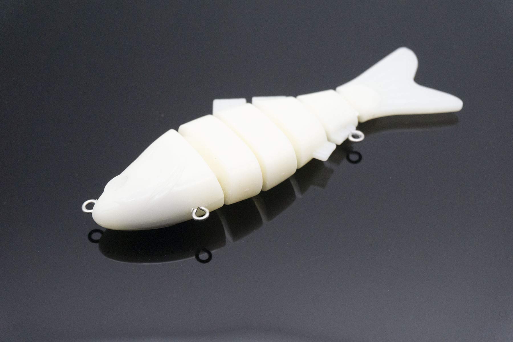 Free Eye 5pcs Unpainted 6 Multi Jointed Swim Bait Fishing ABS Lure Body 101mm 18.55g Blank Lures White 6S