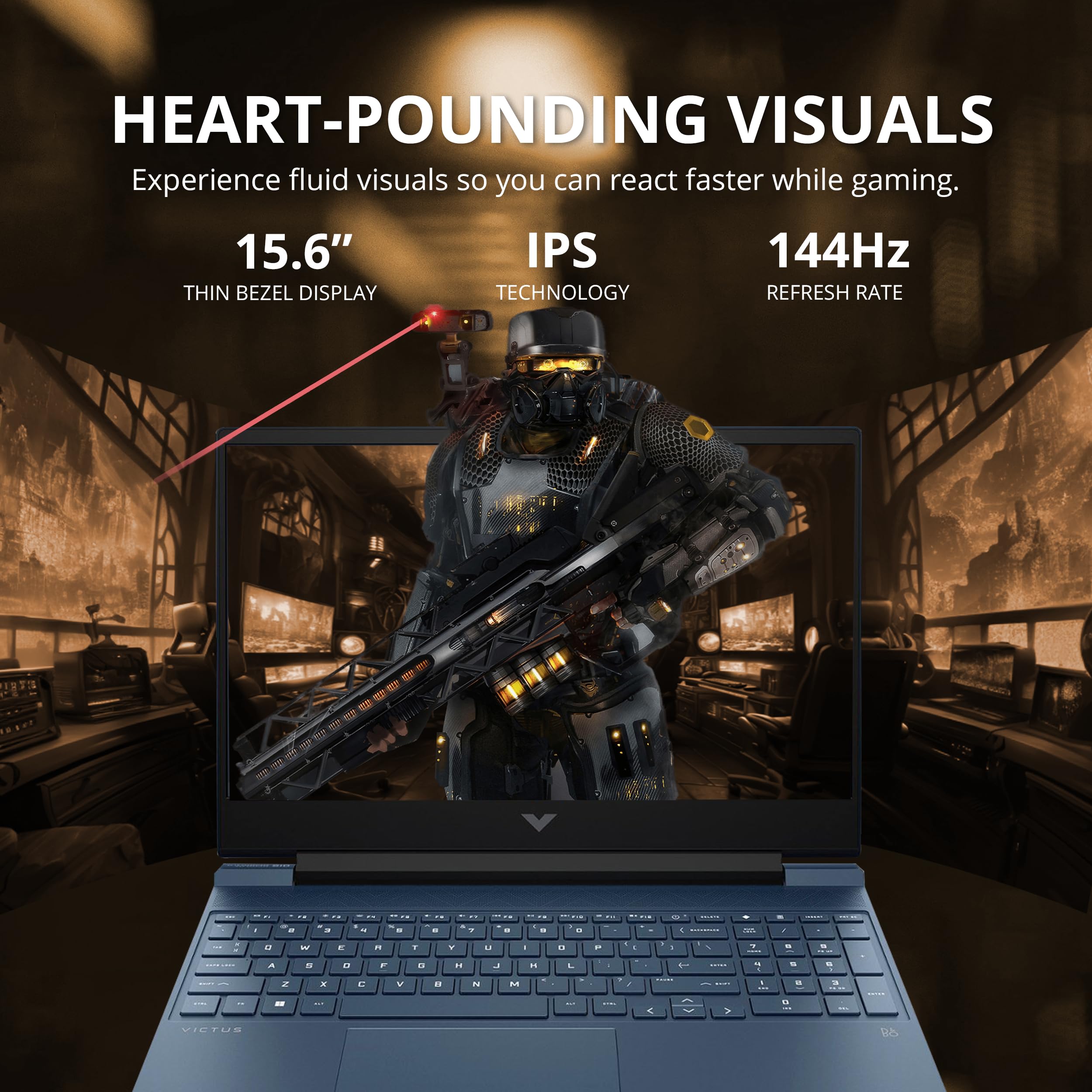 HP Victus 15.6'' FHD 144Hz Gaming Laptop, Intel Core i5-13420H, NVIDIA GeForce RTX 3050, 16GB RAM, 512GB SSD, Backlit Keyboard, Wi-Fi 6, HD Camera, Win 11 Pro, Blue, 128GB Hotface Extension Set