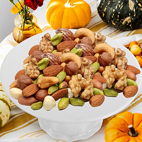 GANAZONO Serving Platter Cake Pedestal Porcelain Cake Stand Display Cake Holder Cake Plates Buffet Treat Stand Tray Fruit Plate Nuts Container Cupcake Stand Snack Ceramics Ceramic Plate