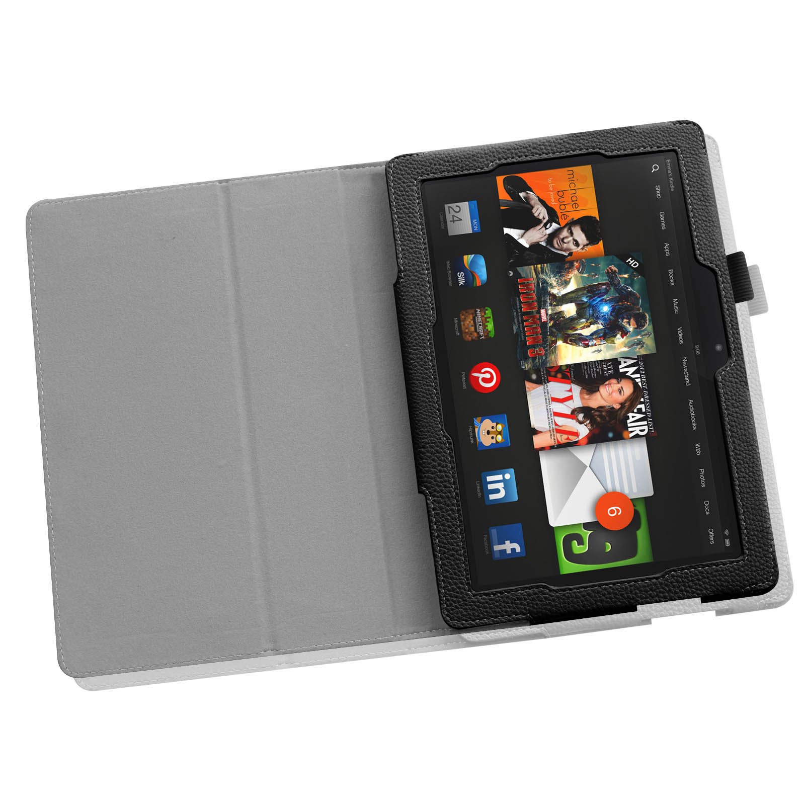 Fintie Folio Case for Kindle Fire HDX 8.9 - Slim Fit Leather Cover (will fit Amazon Kindle Fire HDX 8.9" Tablet 2014 4th Generation and 2013 3rd Generation) - Black