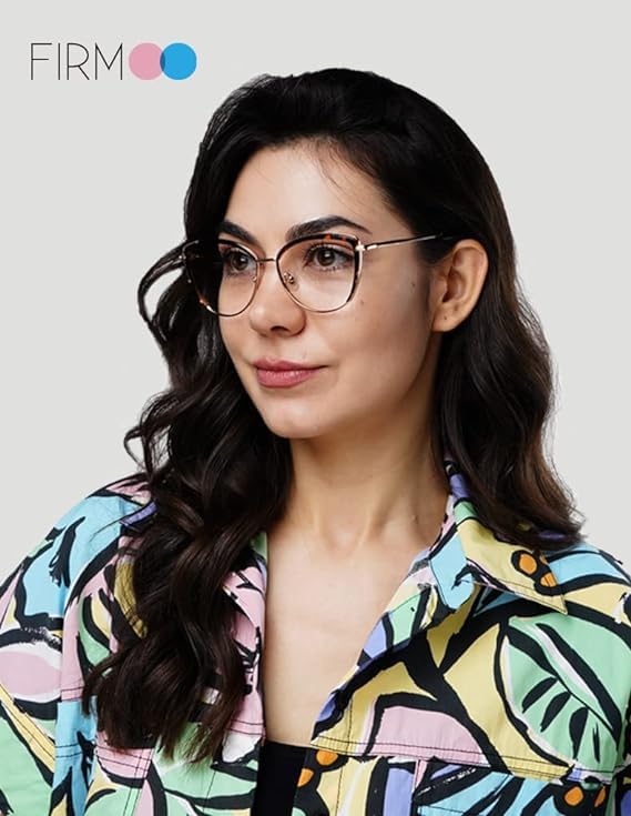Firmoo Cat Eye Blue Light Blocking Glasses Women, Anti Eye Strain Anti Glare, Vintage Inspired Clear Computer Glasses, Chic Cateye Frame Eyeglasses