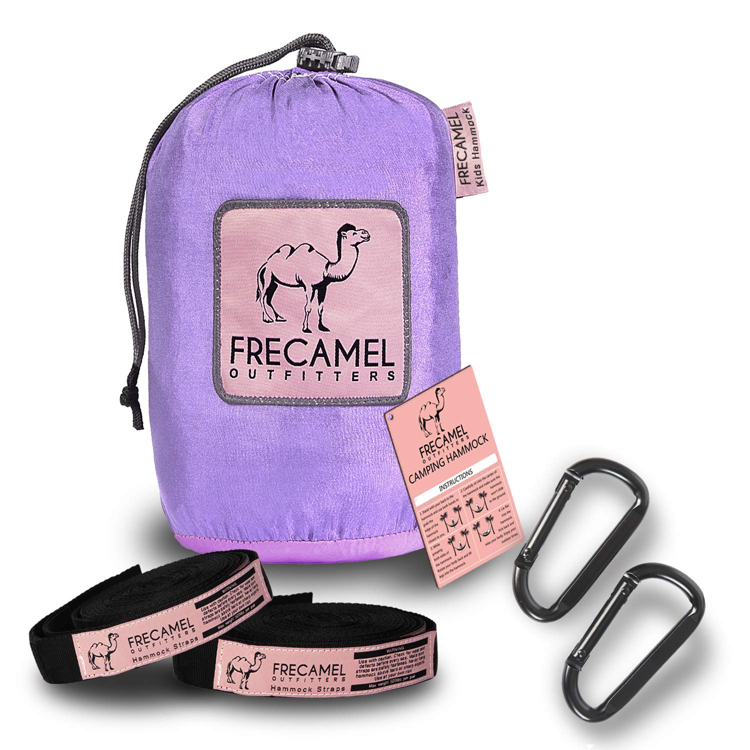 Hammock for Camping or Hiking - Portable Parachute Nylon Hammock - Best Choice for The Family time, Lavender & Pink