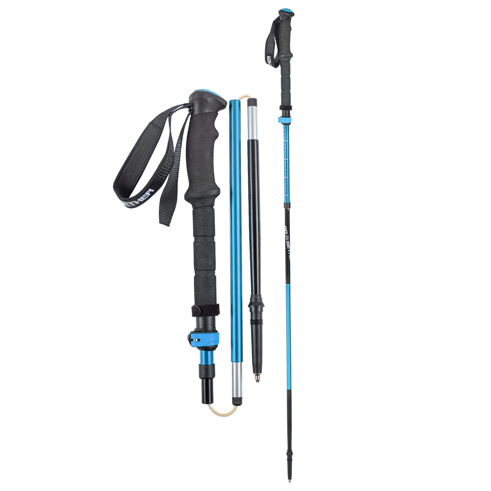 G2 Foldable Hiking Trekking Poles/Aluminum Alloy/Soft-foam Grip/Foam Padded Wrist Strap/Auto-Adjustable Strap/Press Telescopic Fixed(Pack of 2 Poles)