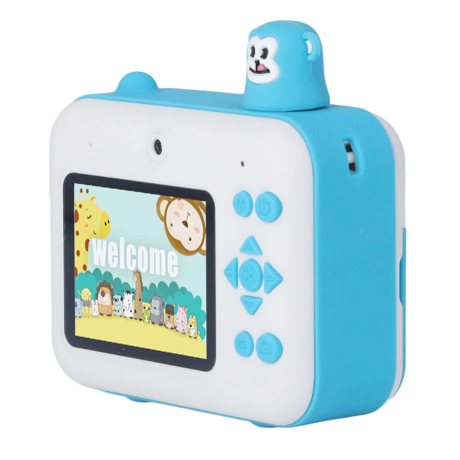 GLOGLOW Camera, HD 1080P Dual Lens 1000mAh Battery 2.4 Inch LCD Screen Kids Print Camera for Travel (Sky Blue)