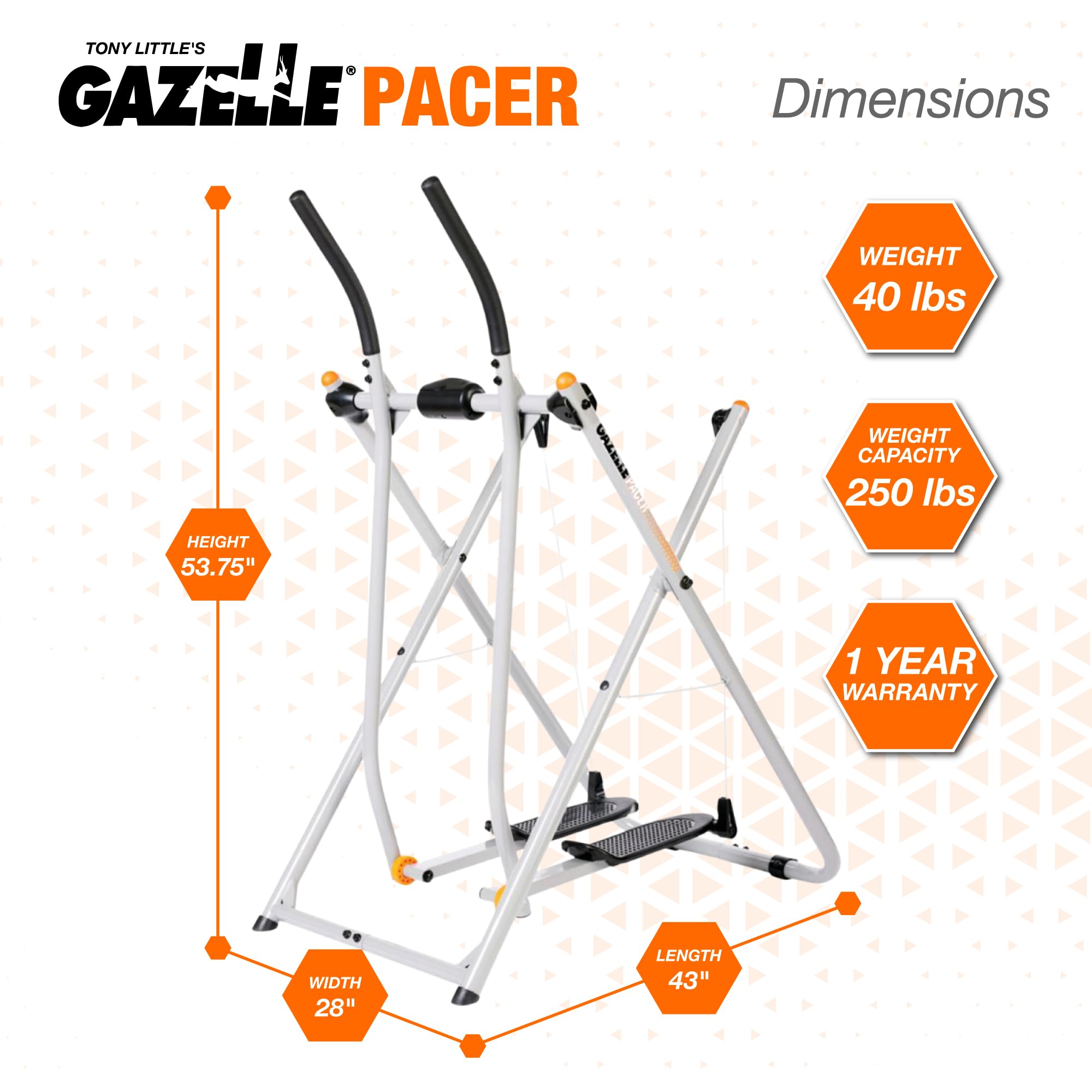 Gazelle GEDGECAT Edge Glider Home Fitness Low Impact Exercise Equipment Machine with Workout DVD For Home Use and Training