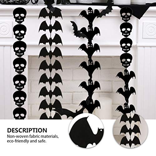 Hemobllo Hanging Bats Decorations Halloween Decor 4pcs Halloween Bat Garland Bat Hanging Decor Halloween Party Decor Haunted House Decorations for Home Garden Halloween Wreath