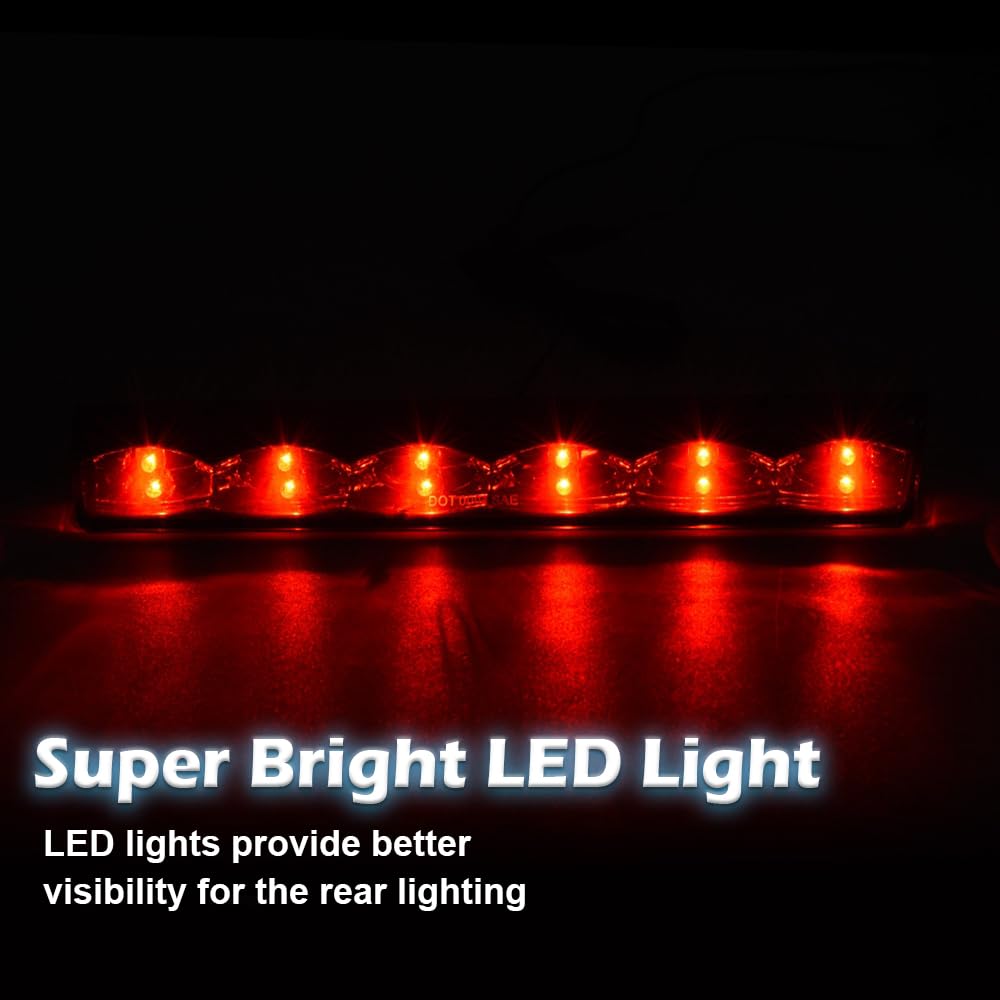 GRAND ORANGE LED New Truck cap Compatible with Topper, Leer, ARE,CENTURY Clear Third Brake Light Mount 3rd Brake Lamps