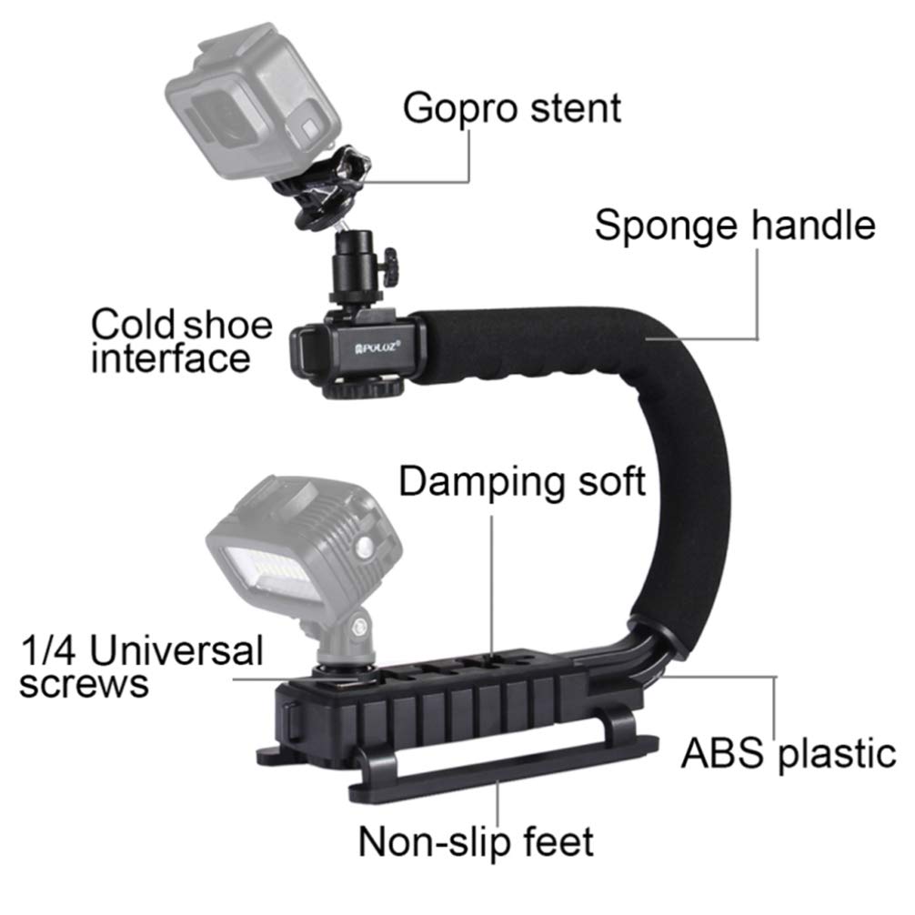 Hemobllo U-Shaped Portable C-Frame Set Camera Equipment U Shape Camera Mount Handle Grip Video Action Stabilizing Vlogging Video Stabilizer Gimbal Camera Mount Cell Phone Metal Low Frame