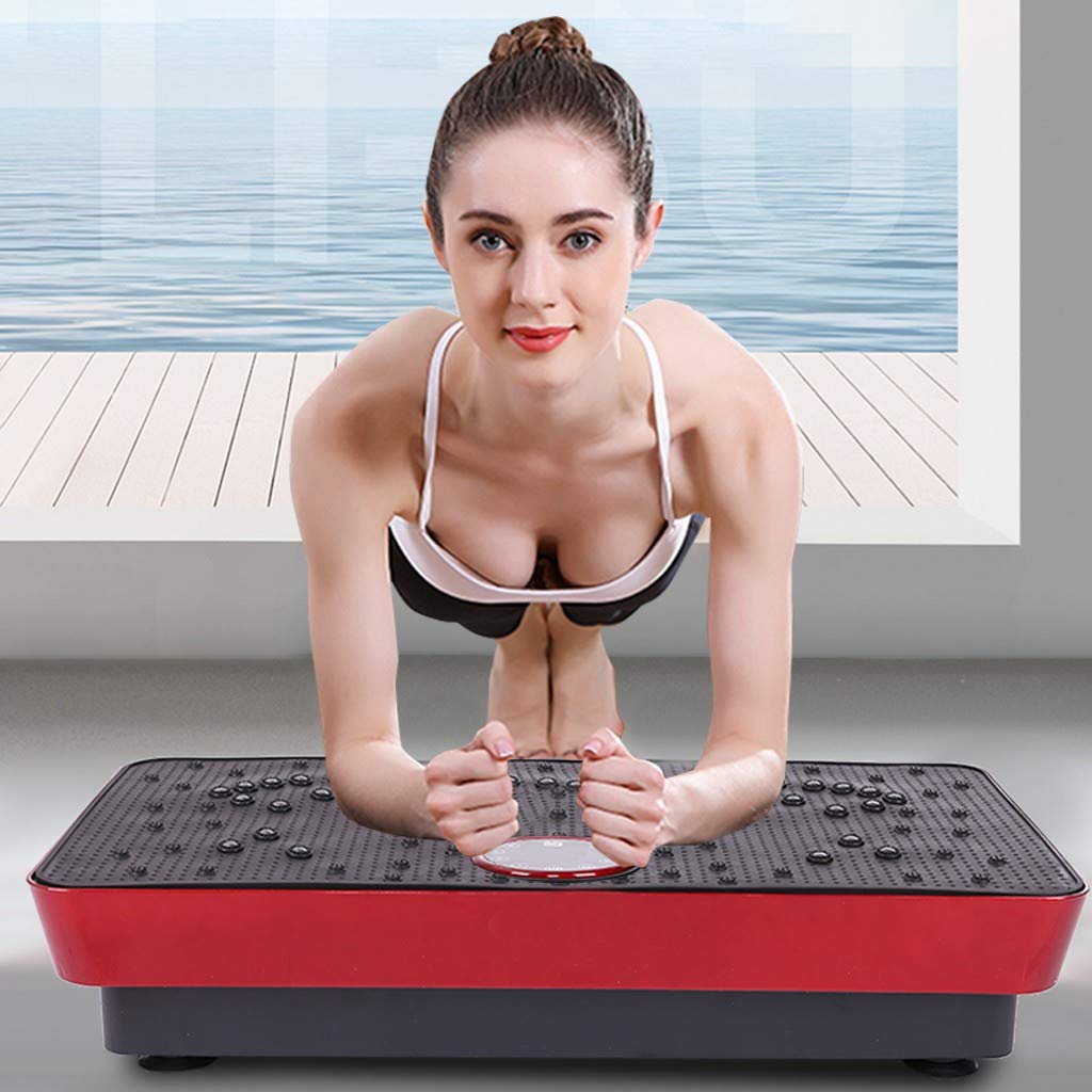 Full Body Vibration Platform Massage Machine Workout Trainer Silent Drive Motor | Ideal for Toning and Weight Loss Machine (Red)