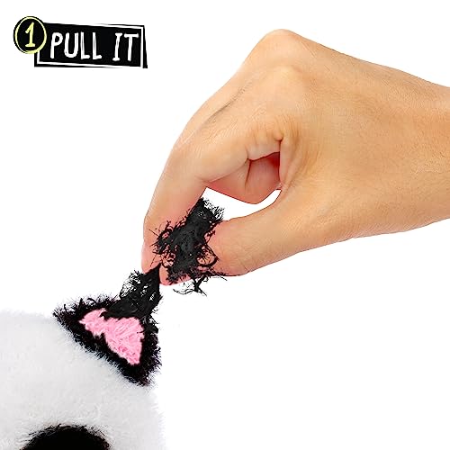 Fluffie Stuffiez Panda Large Collectible Feature Plush 11" - Surprise Reveal Unboxing with Huggable ASMR Fidget DIY Fur Pulling, Ultra Soft Fluff