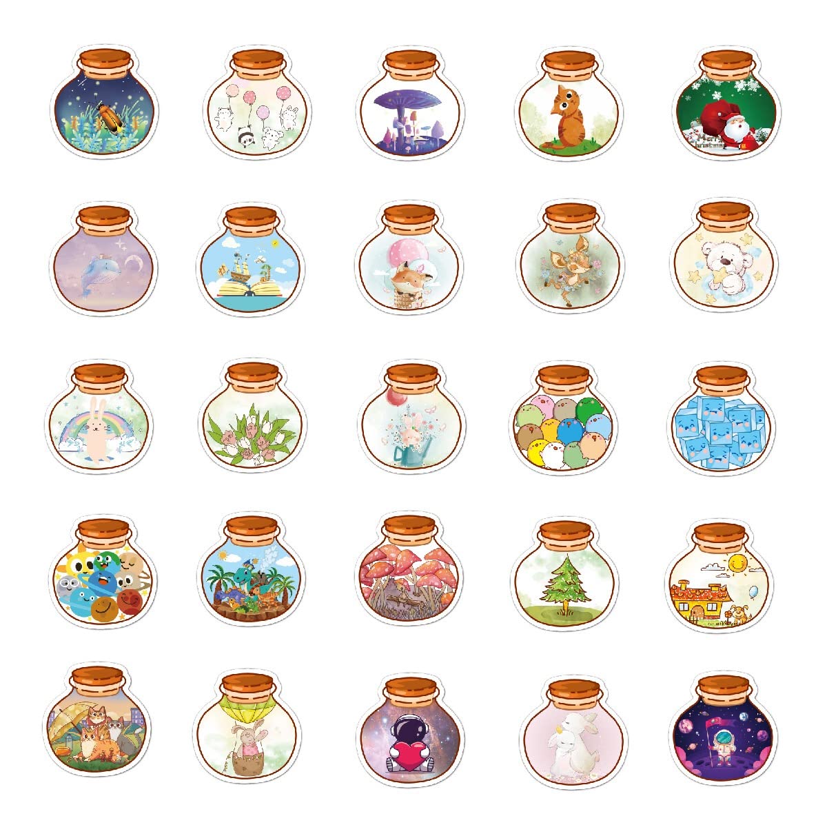 Water Bottle Sticker 50PCS Cute Bottle Vinyl Waterproof Sticker Laptop Skateboard Guitar Kettle Scrapbook Aesthetic Fashion Decal