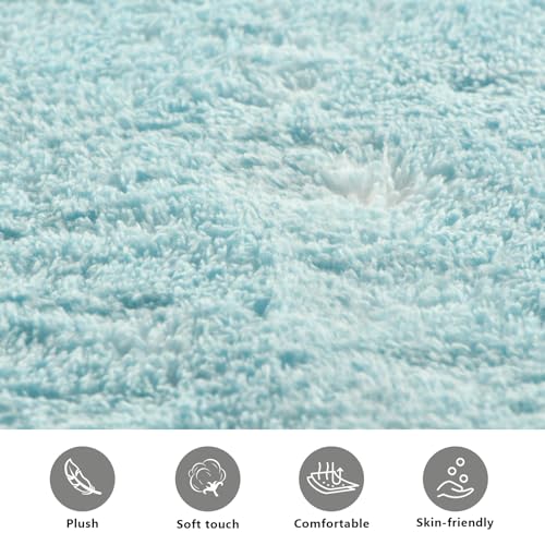 Fluffy Floor Carpet-Moon and Star ,39x20in Front Door Mat Indoor Machine Washable Carpet,Aesthetic Rug