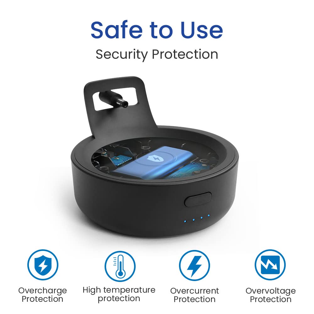 GGMM D5 Echo Dot Battery Base 5th Generation, Echo Dot 4th & 5th Generation Battery Base, Portable Battery Charging Dock, Black (Not Include Alexa Echo Dot or Power Cord)