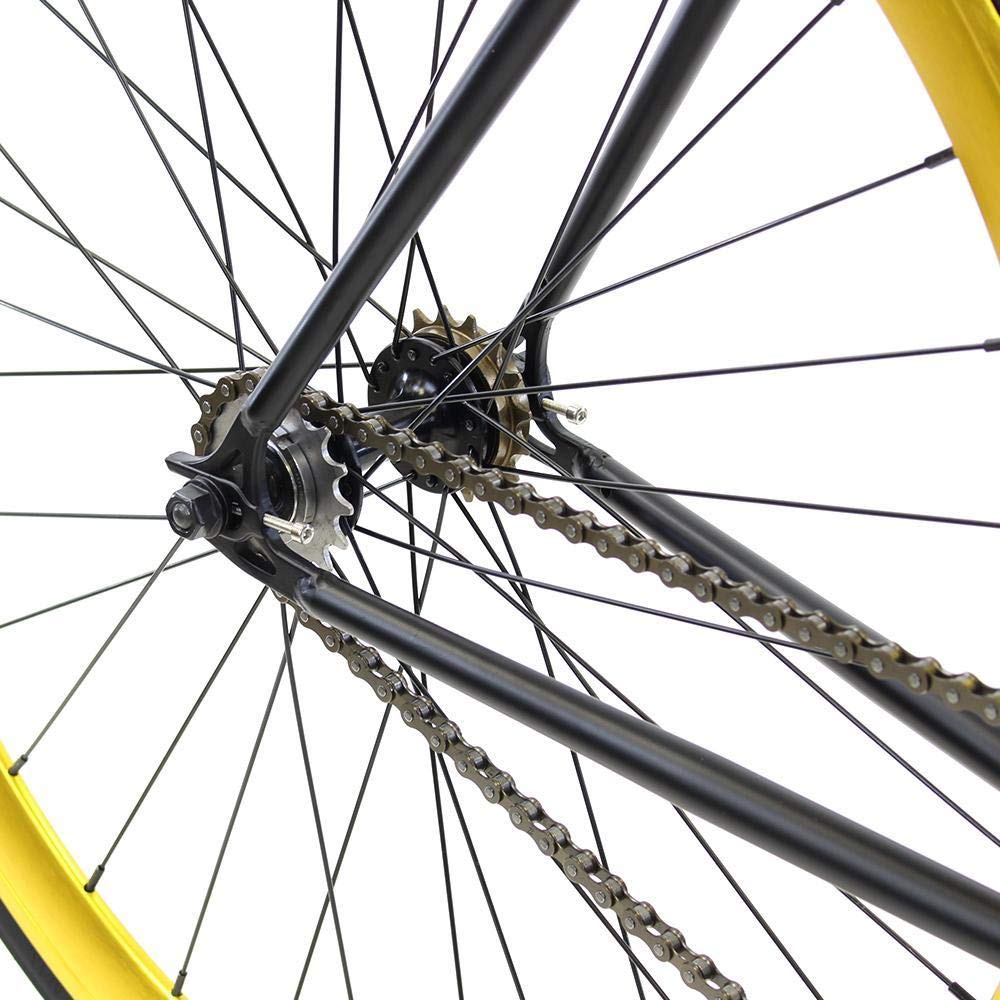 Golden Cycles Single Speed Fixed Gear Bike with Front & Rear Brakes (Saint, 63)