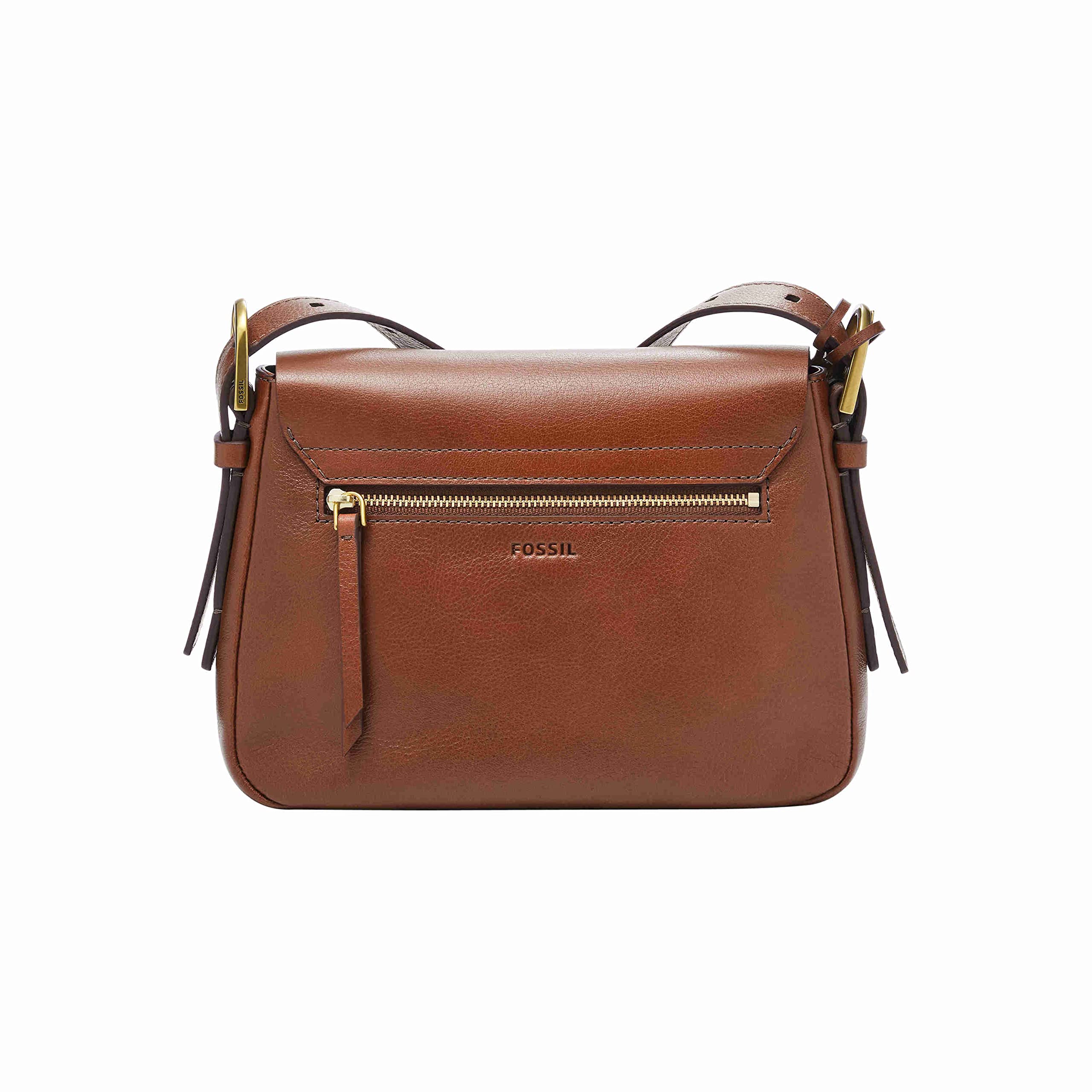 Fossil Women's Harper Eco-Leather Small Flap Crossbody Purse Handbag, Brown (Model: ZB1565200)