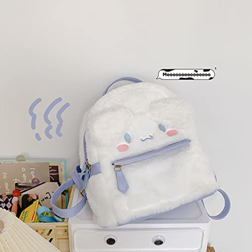 SHOCKTU My Melody Backpack, Cinnamoroll Bag Cute Cartoon School Bag Plush Shoulder Bag Handbag (WHITE)