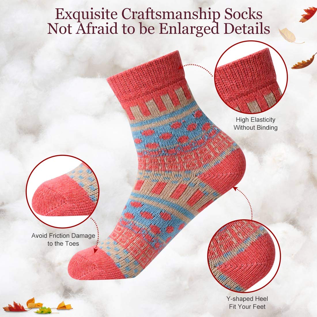 FYC Women Socks Winter - Gifts for Women - Warm Thick Soft Wool Socks Christmas Gifts Socks Cozy Crew Socks