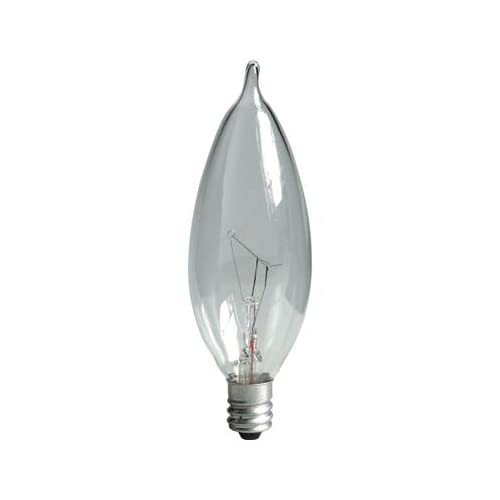 GE 25CAC 25PK Screw-in Decorative Lamp, 25 W, Incandescent Lamp, E12 Candelabra Lamp Base, CA10 Shape
