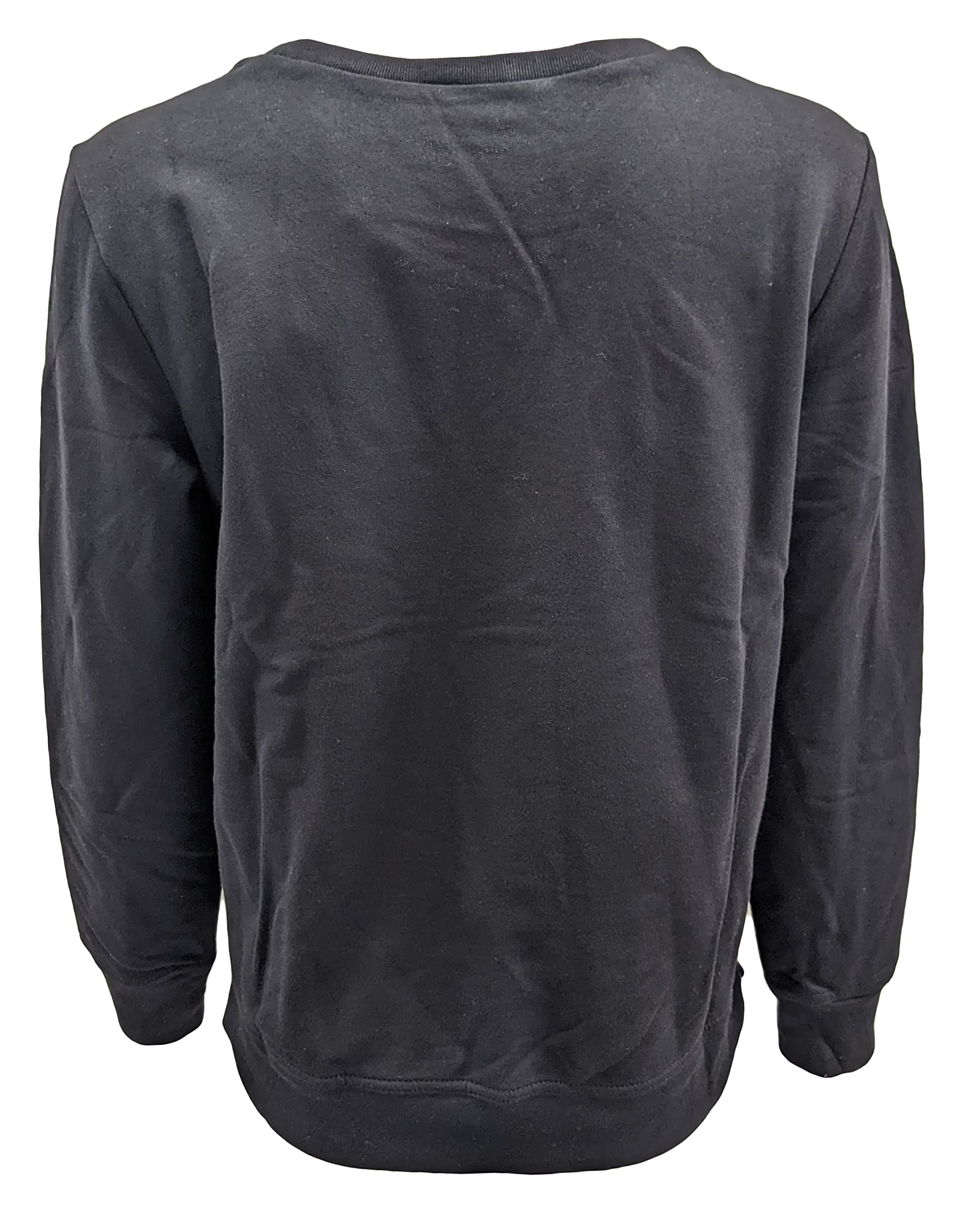 Gap Factory Women's Big Thin Logo Crewneck Pullover Sweatshirt (Large, Black (Black Logo))