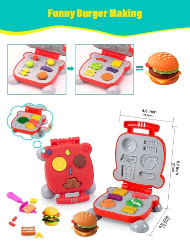 Play Dough Tools Set for Kids - 40PCS Playdough Toys Accessories with Shapes Cutters Extruder Kiddy Dough Tools Kit for Girls Boys