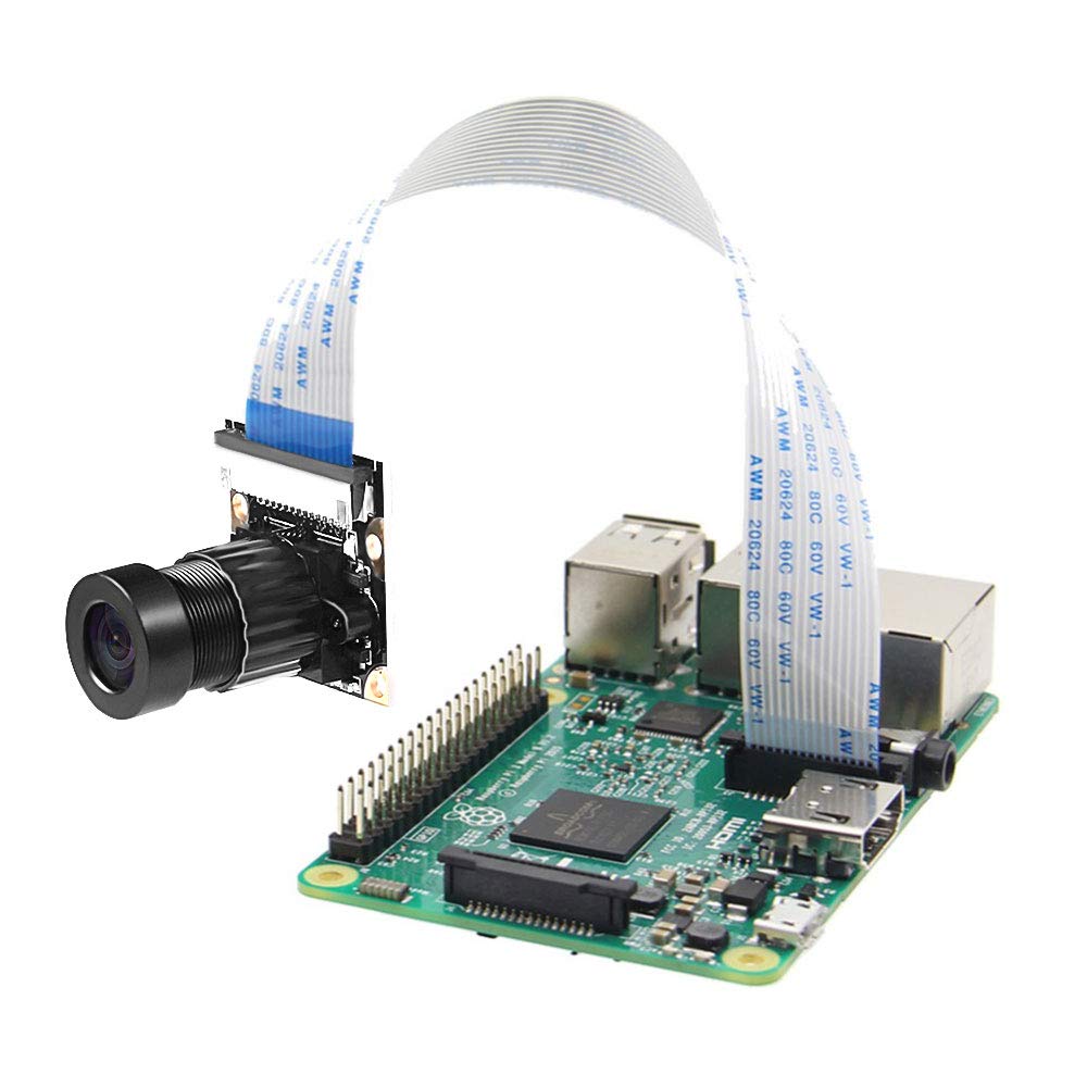 for Raspberry Pi 4 B Camera Wide Angle 175 FOV Night Vision Module 5MP OV5647 Video Webcam Built- in IR-Cut Automatically Switching Day/Night Vision for Raspberry Pi 3B/3B+ 2B B+ Pi Zero/Zero W