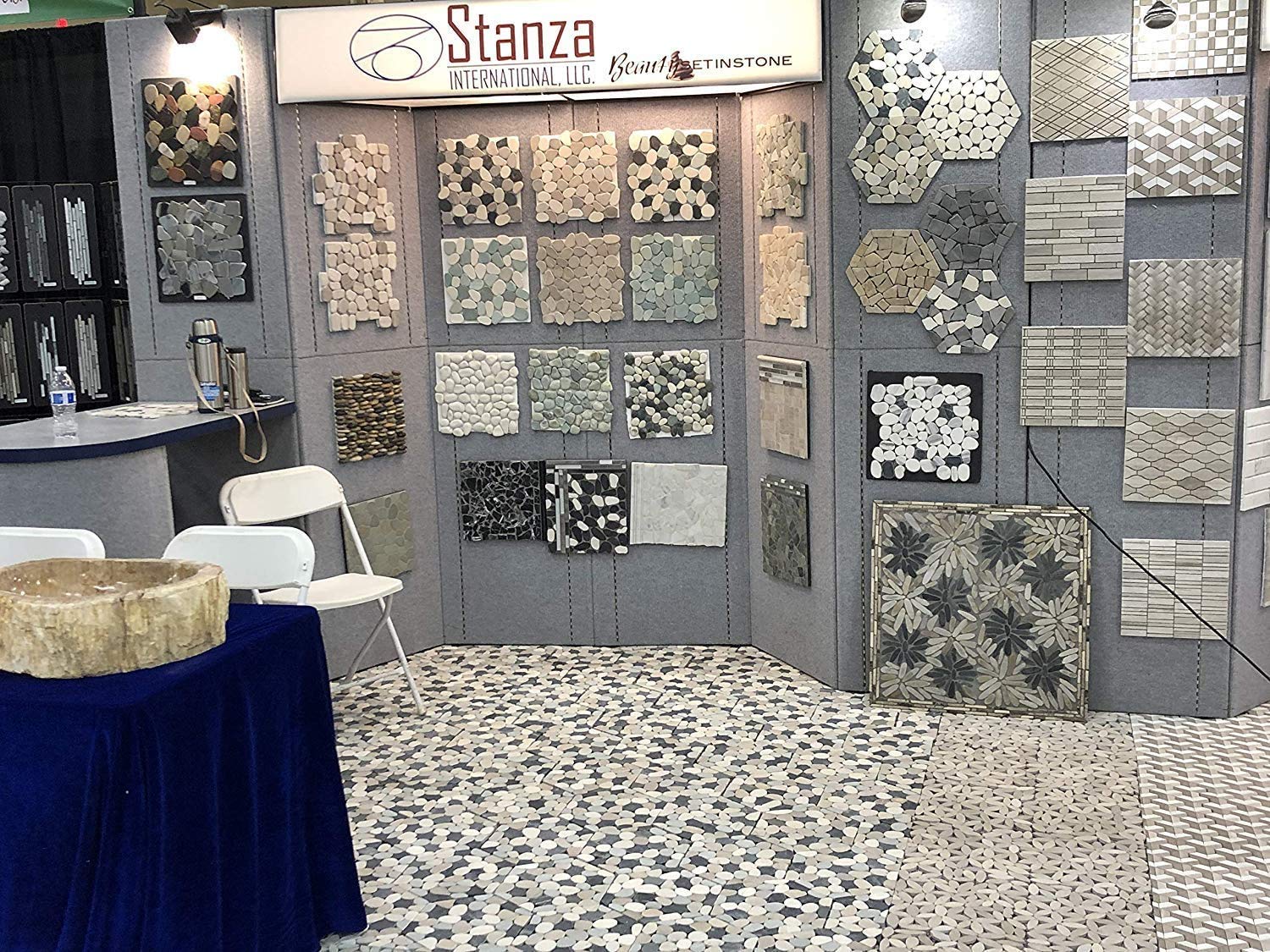 FuStone Decorative Tiles Interlocking Tumbled Pebble Tiles (10-Sheets) Kitchen Floor Bathroom Patio Stone Tile for Indoor and Outdoor Use Natural River Rock Stones SA-CP007-10
