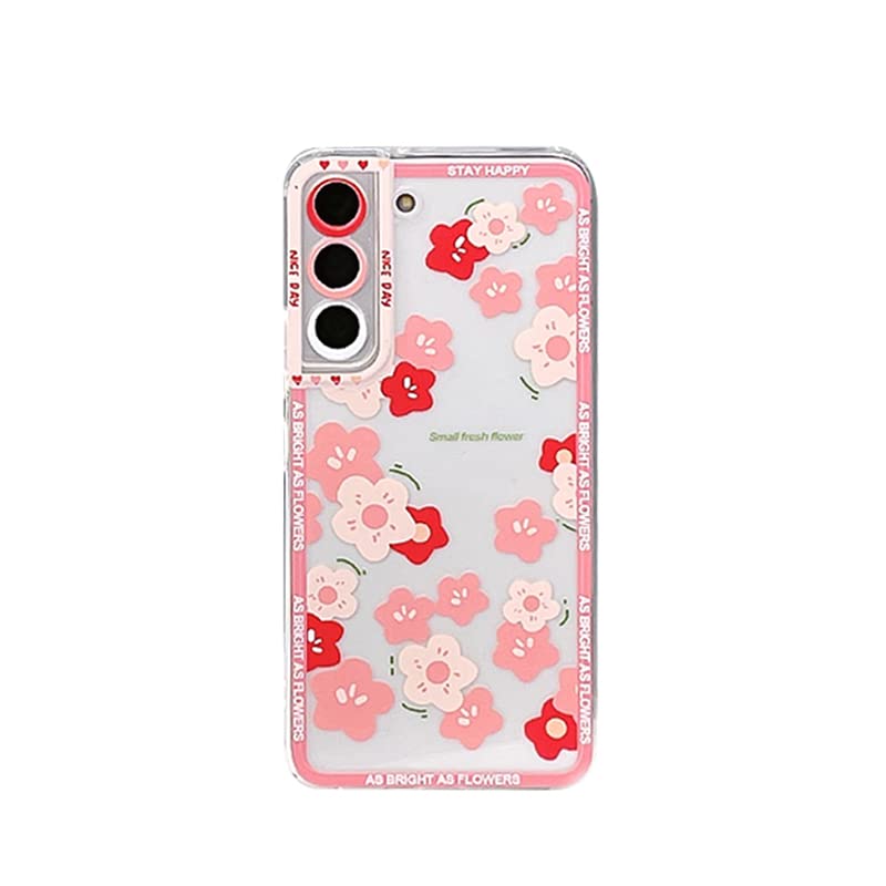 for Samsung Galaxy S22 S21 Ultra Plus FE Case Flower for Women ,Camera Protection Clear Transparent Slim Soft Cover Flora note20ultra Case for Samsung Note 20 S20 Ultra (Note20,Pink Flowers)