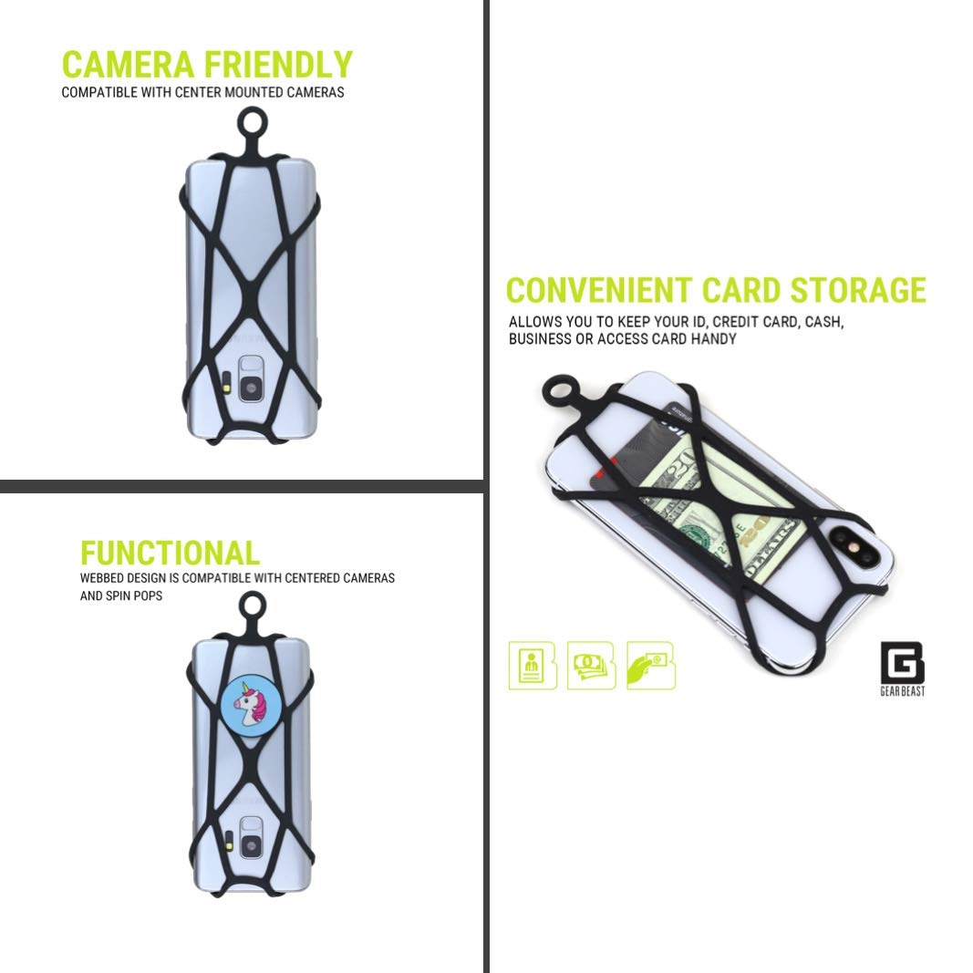 Gear Beast Universal Crossbody Cell Phone Lanyard Compatible with iPhone, Galaxy & Most Smartphones, Phone Case Holder & Cross Body Strap Black