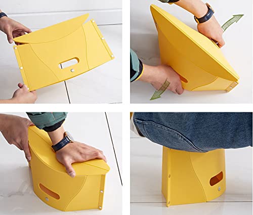 GASSON Folding Plastic Small Bench, Travel Outdoor Travel Train Portable Stool Lightweight Paper Stool,Bearing 100KG, Compact & Portable