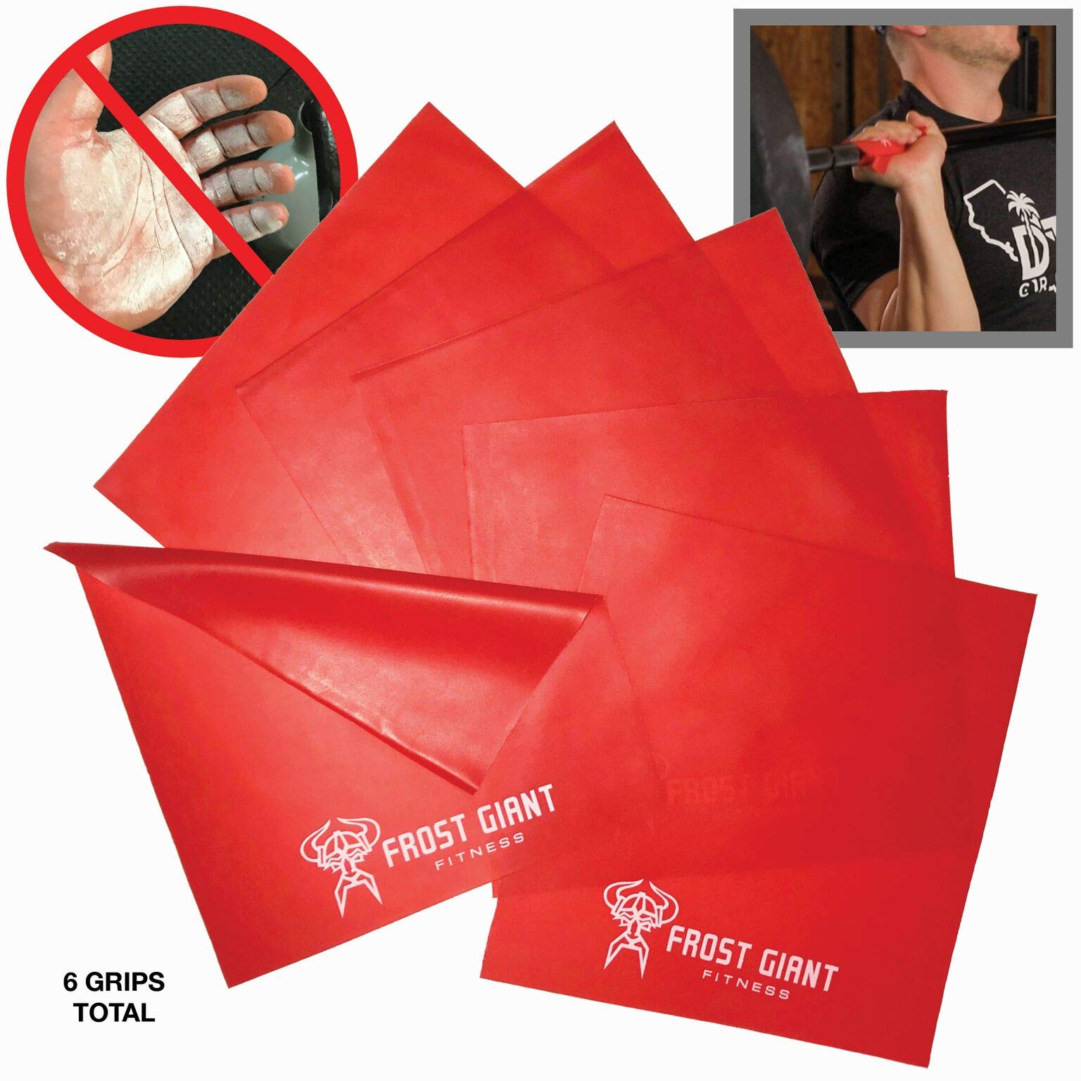 Frost Giant Fitness: Grip, Nonslip, Palm & Hand Protectors (Mess Free Chalk Replacement, Reusable & Washable) | Comfortable Grips for HIIT, Pull-Ups, Weightlifting, Barbell, Dumbell & Chin Ups