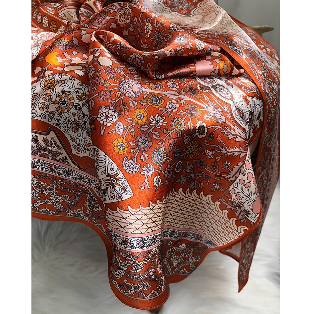 GPPZM Satin Silk Scarf Silk Women's Spring and Autumn Long Mulberry Silk Scarf Shawl Dual-use (Color : A, Size : 175cm)