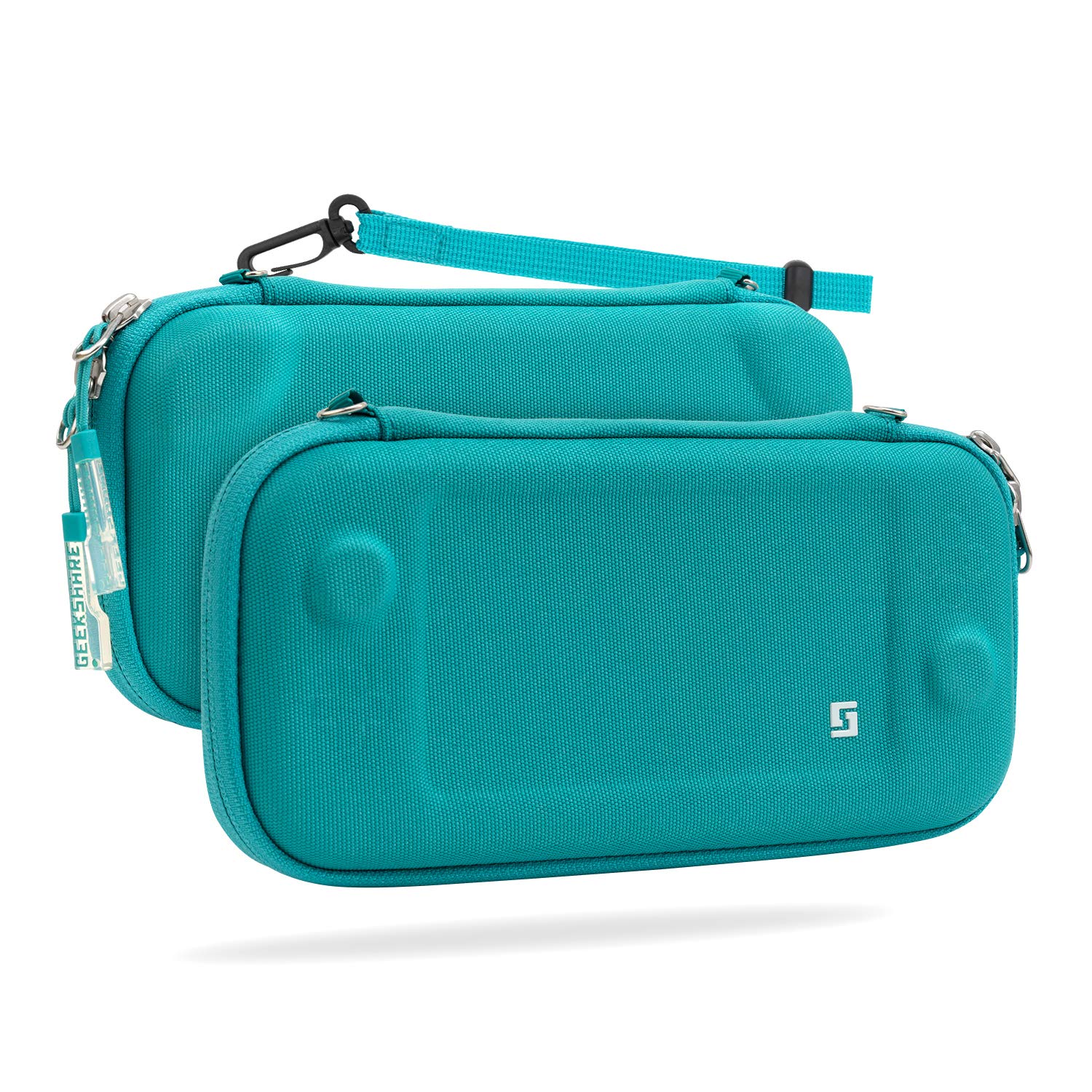 GeekShare Slim Carry Case Compatible with Nintendo Switch Lite, Protective Portable Carrying Case with Removable Hand Strap,Travel Storage Hard Shell with 8 Game Cartridges (Green)