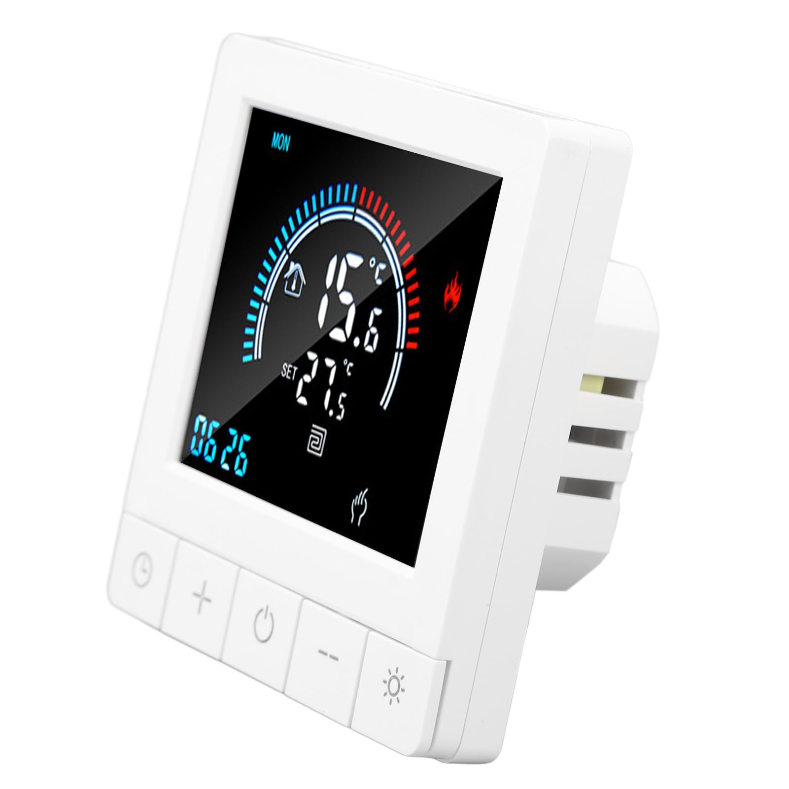 Floor Heating Thermostat, Programmable Home Heating Controller AC 90-240V High Accuracy Touch Control for Hotel (16A Electric Heating with WiFi (Included 3 Meter)
