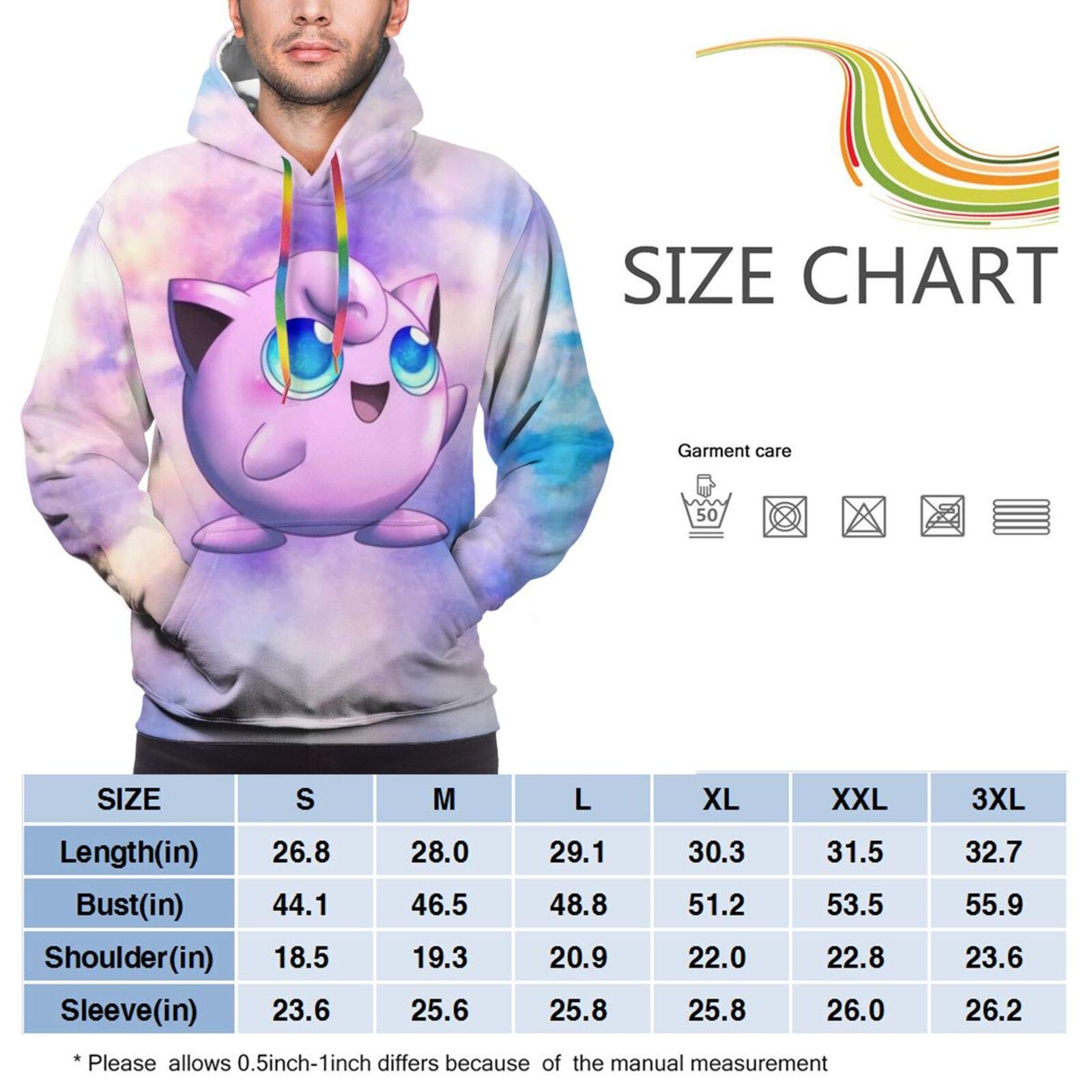 fmsnupz Men's 3D Hoodie Cool Print Pullover Hooded Sweatshirt,for Teens/Boys/Adult Small Black