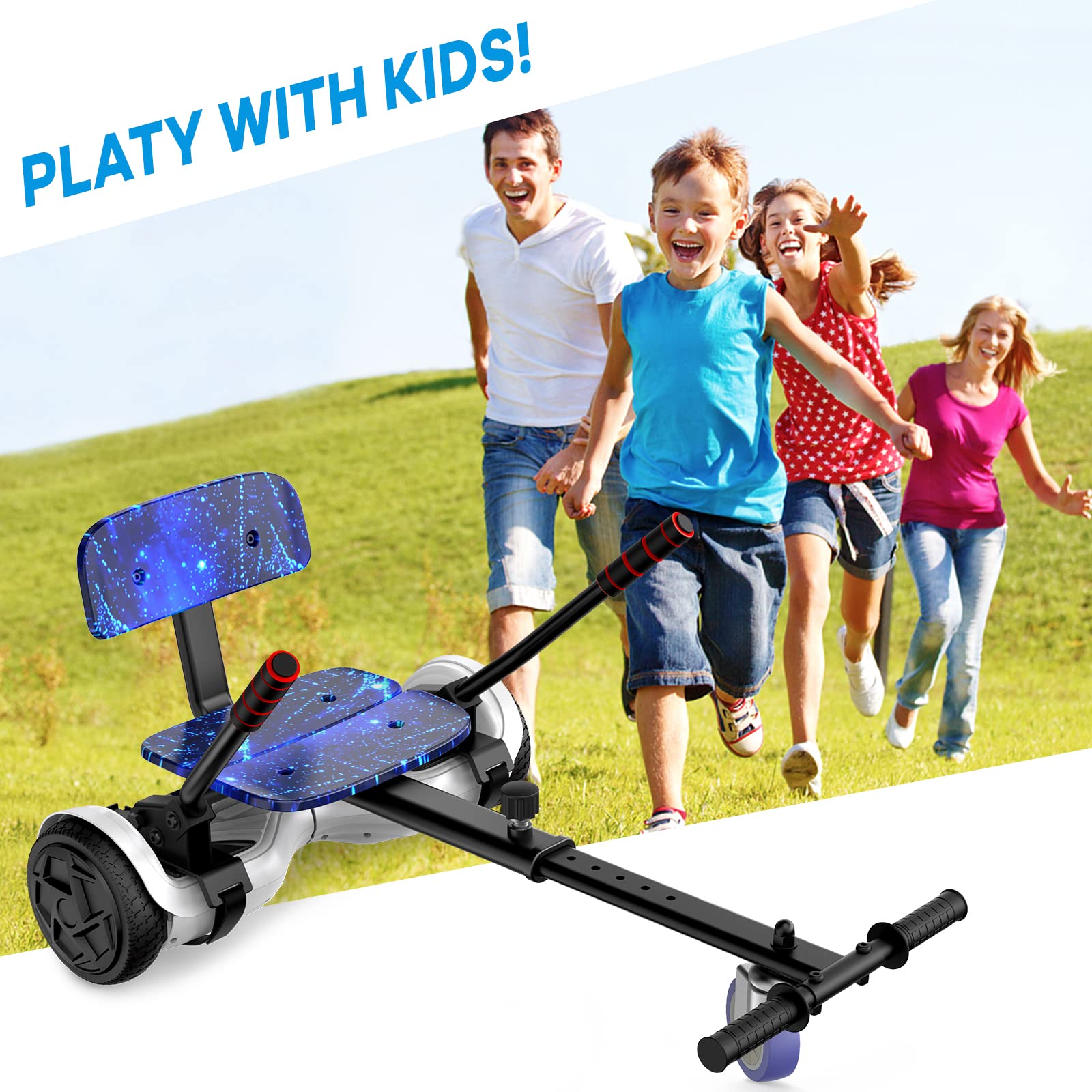 FLYING-ANT Hoverboard Attachment,Hoverboard Kart for Transforming Hoverboard Scooter into Go-Kart(Blue)