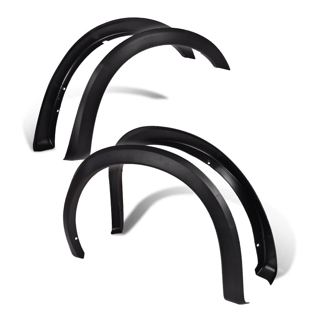 G-PLUS Fender Flares, Compatible with 2009-2014 Ford F150 67" / 78.8" / 97.4" Styleside Beds, [Not Compatible with Platinum & Raptor models], Rivet Style Smooth Matte Wheel Cover Protector 4pcs